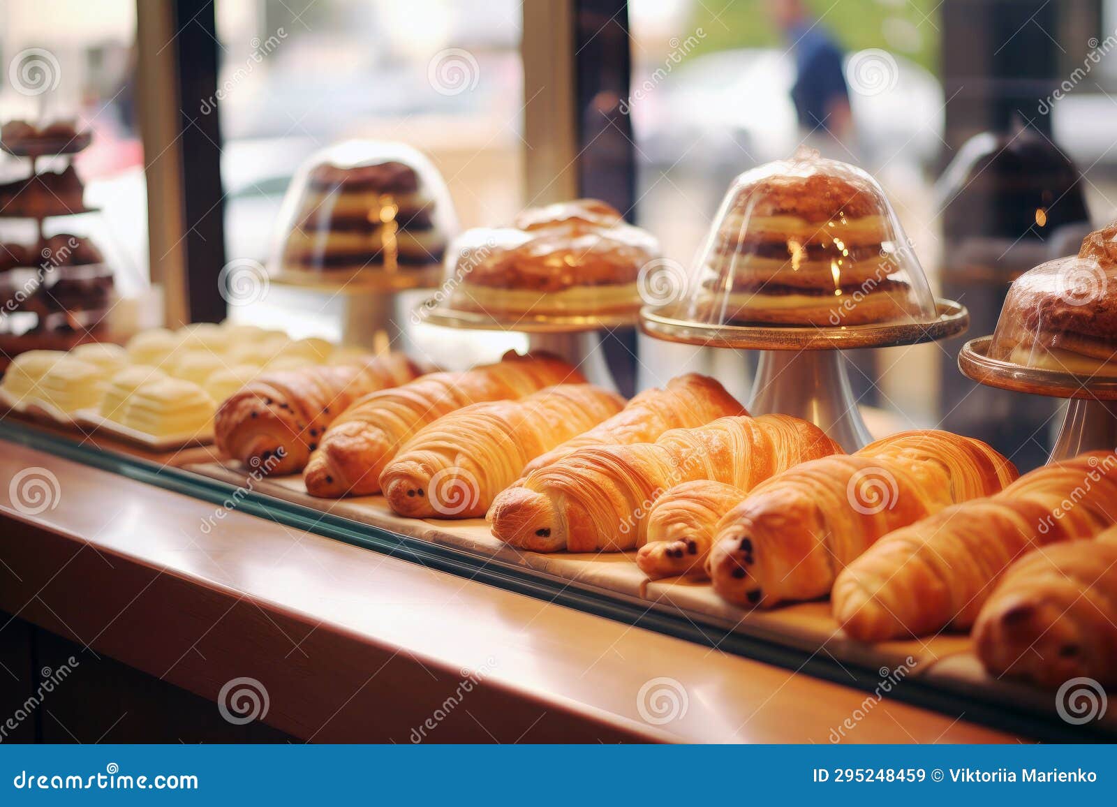 Bakery Counter with an Array of Traditional Pastries Stock Illustration ...
