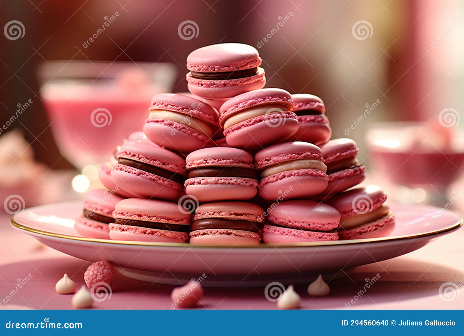 Bakery Delight Pink Macaroon Stock Illustration - Illustration of baked ...