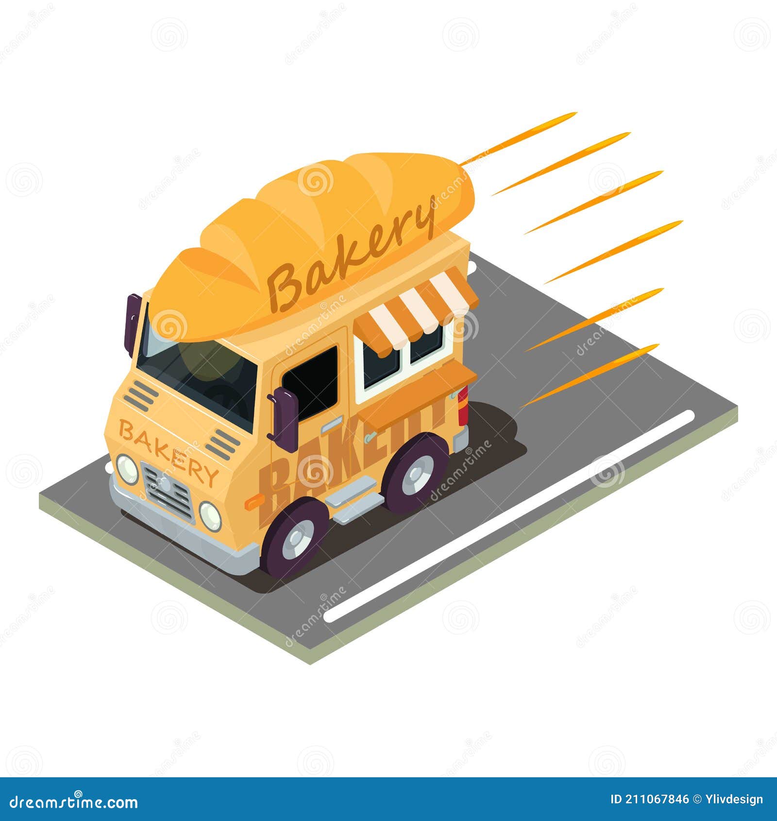 Bakery Delivery Truck Vector Illustration On A White Background ...