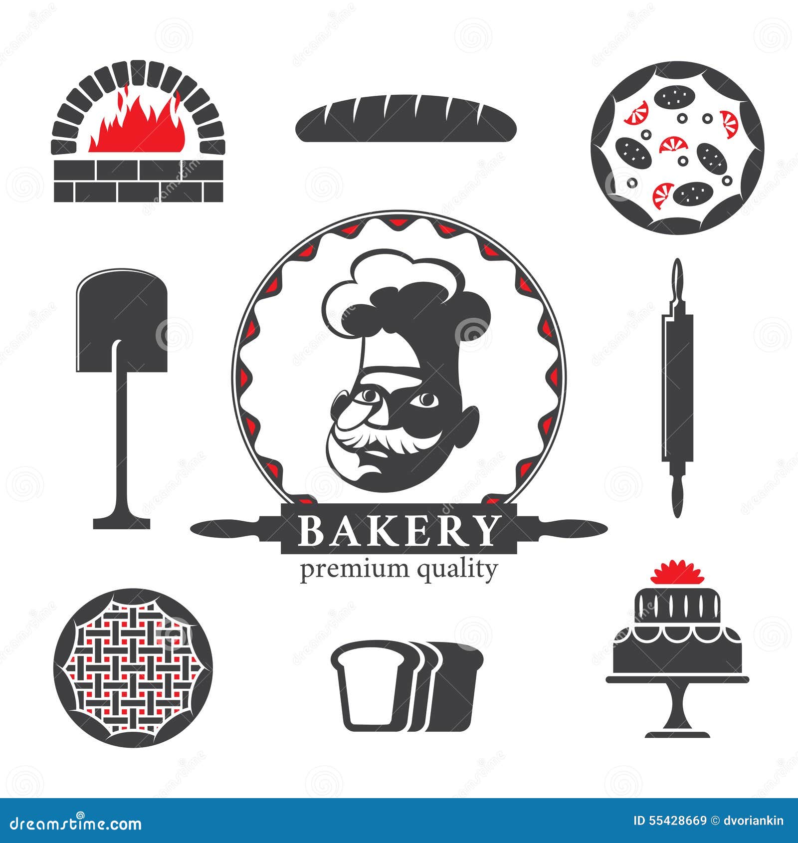 Bakery design elements stock vector. Illustration of bread - 55428669