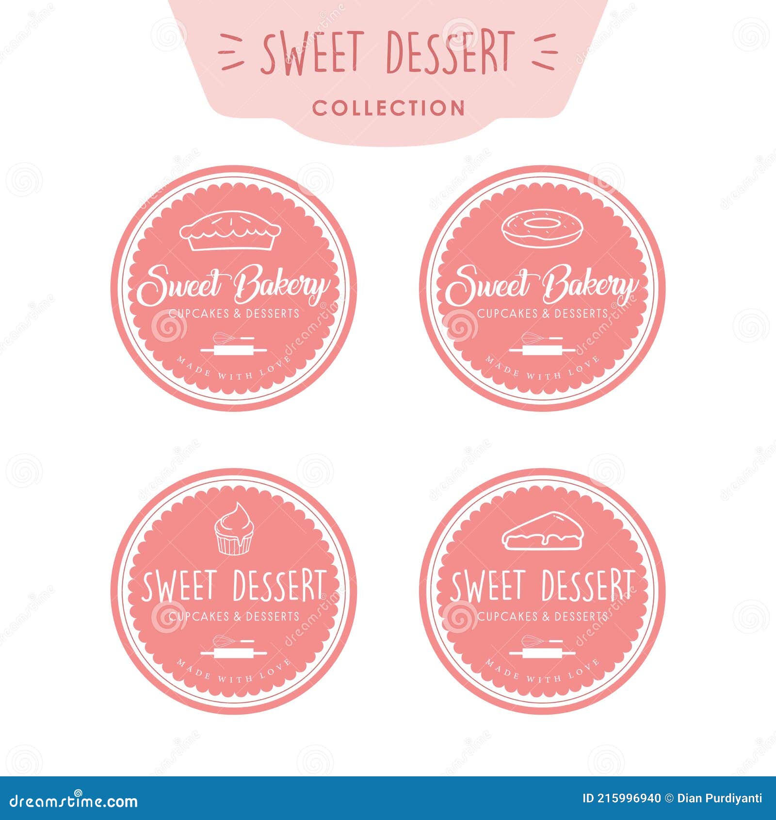 Bakery and Dessert Logo, Sweet Bakery Logo, Simple Bakery Logo Set ...