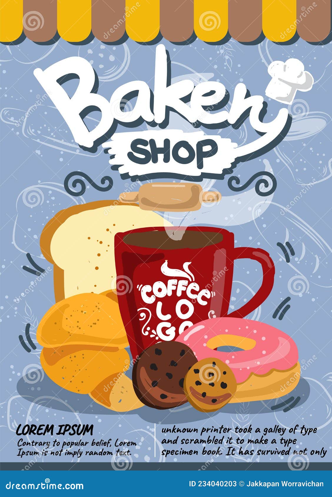 Bakery Dessert Poster Flyer Banner Pattern Vector Illustration Design ...