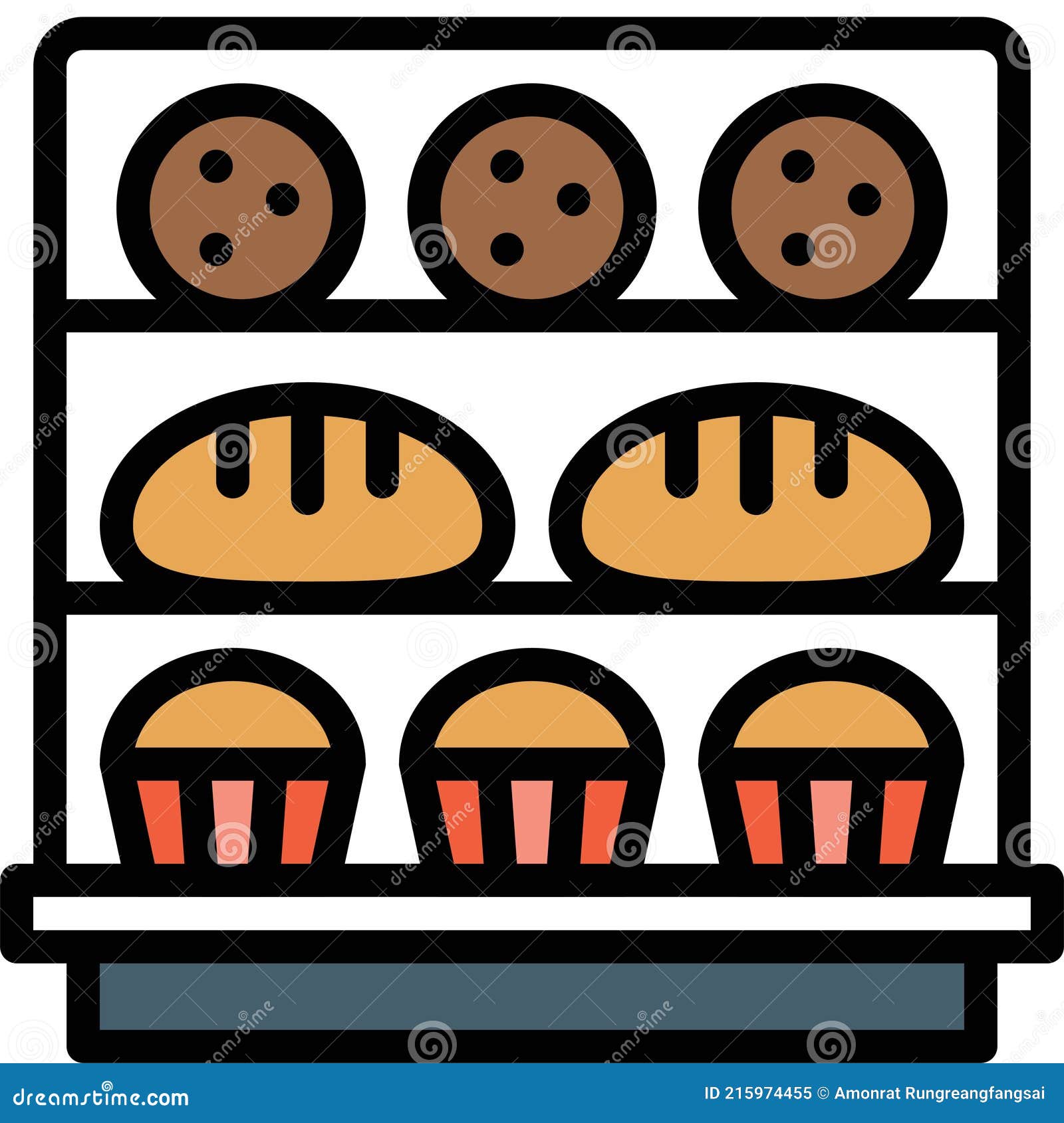 Bakery Display Case Icon, Bakery and Baking Related Vector Stock Vector ...