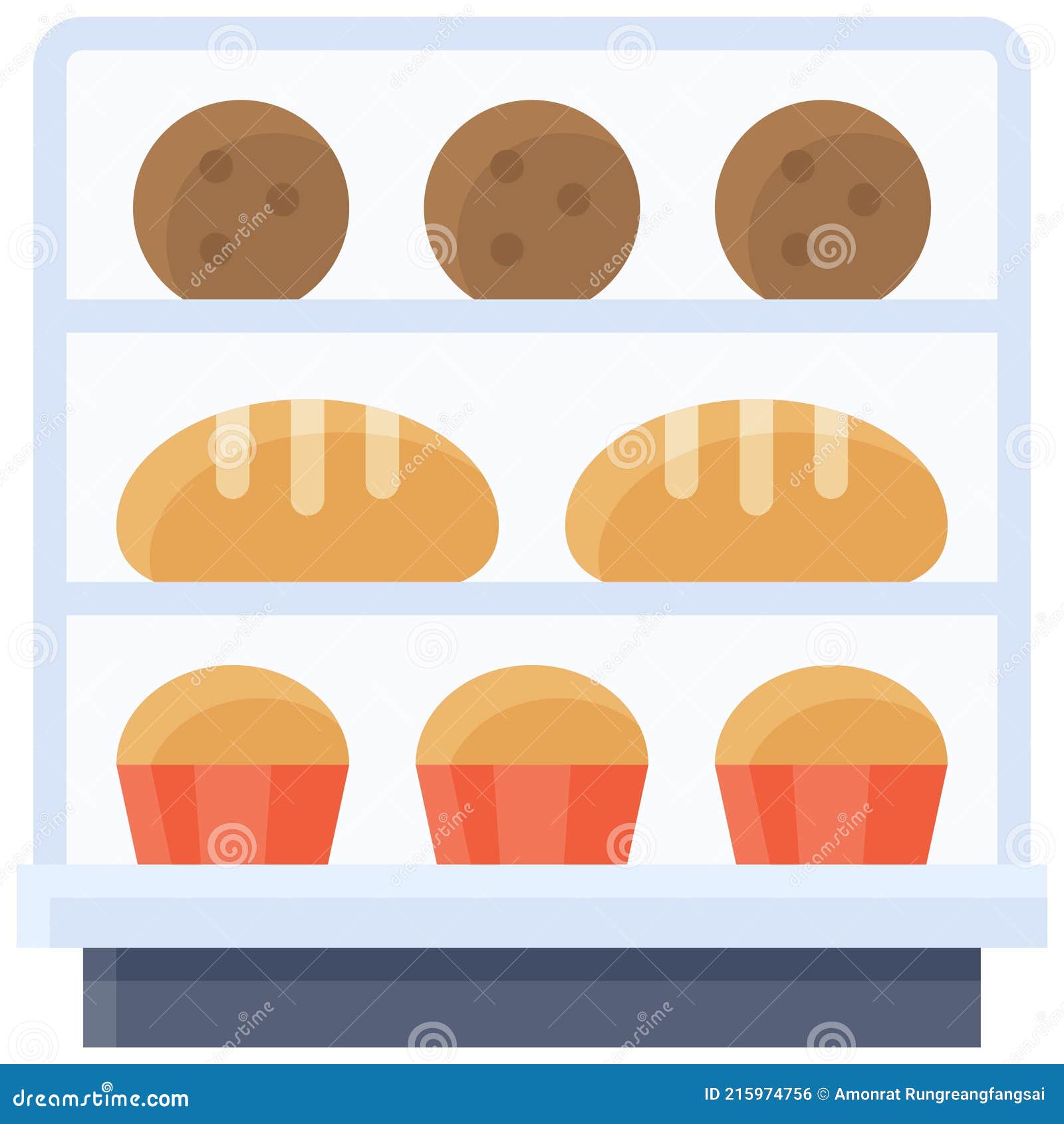 Bakery Display Case Icon, Bakery and Baking Related Vector Stock Vector ...