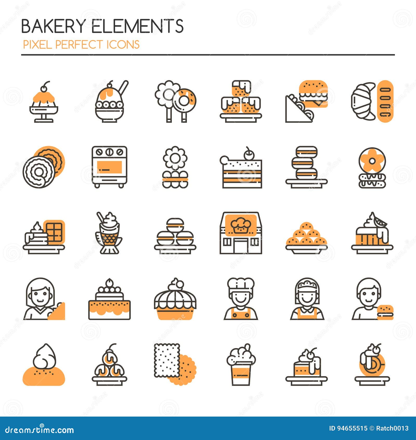 Bakery Elements stock vector. Illustration of oven, bread - 94655515