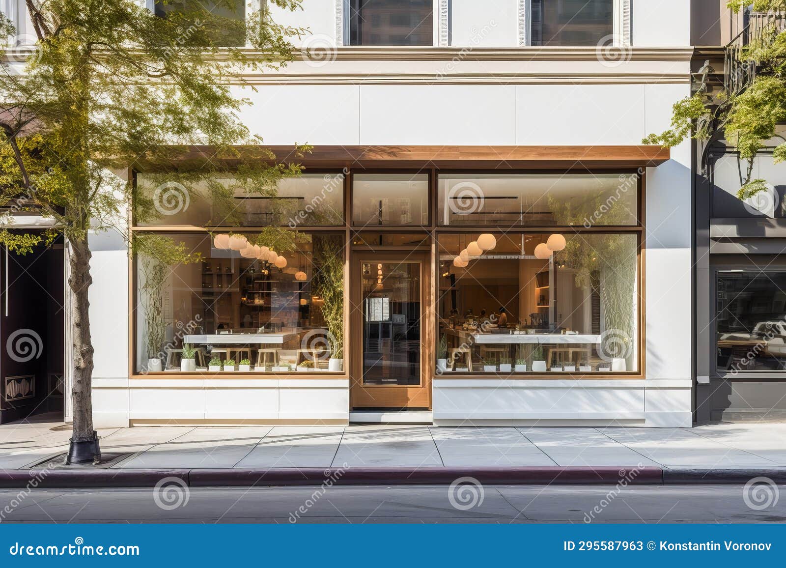 Bakery Exterior Facade Storefront with Large Glass Windows, Urban ...
