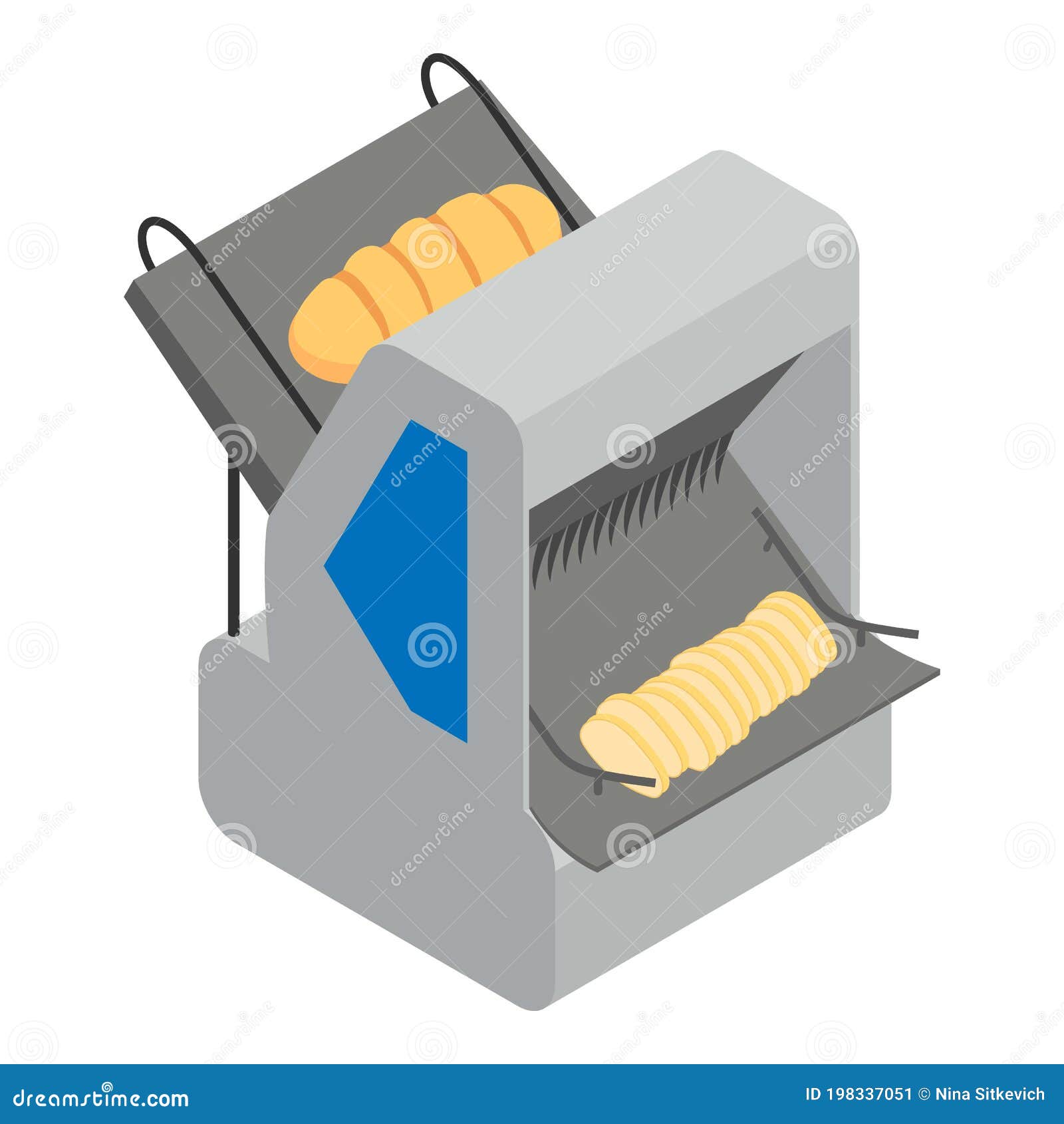 Bakery Factory Bread Cutting Icon, Isometric Style Stock Vector ...