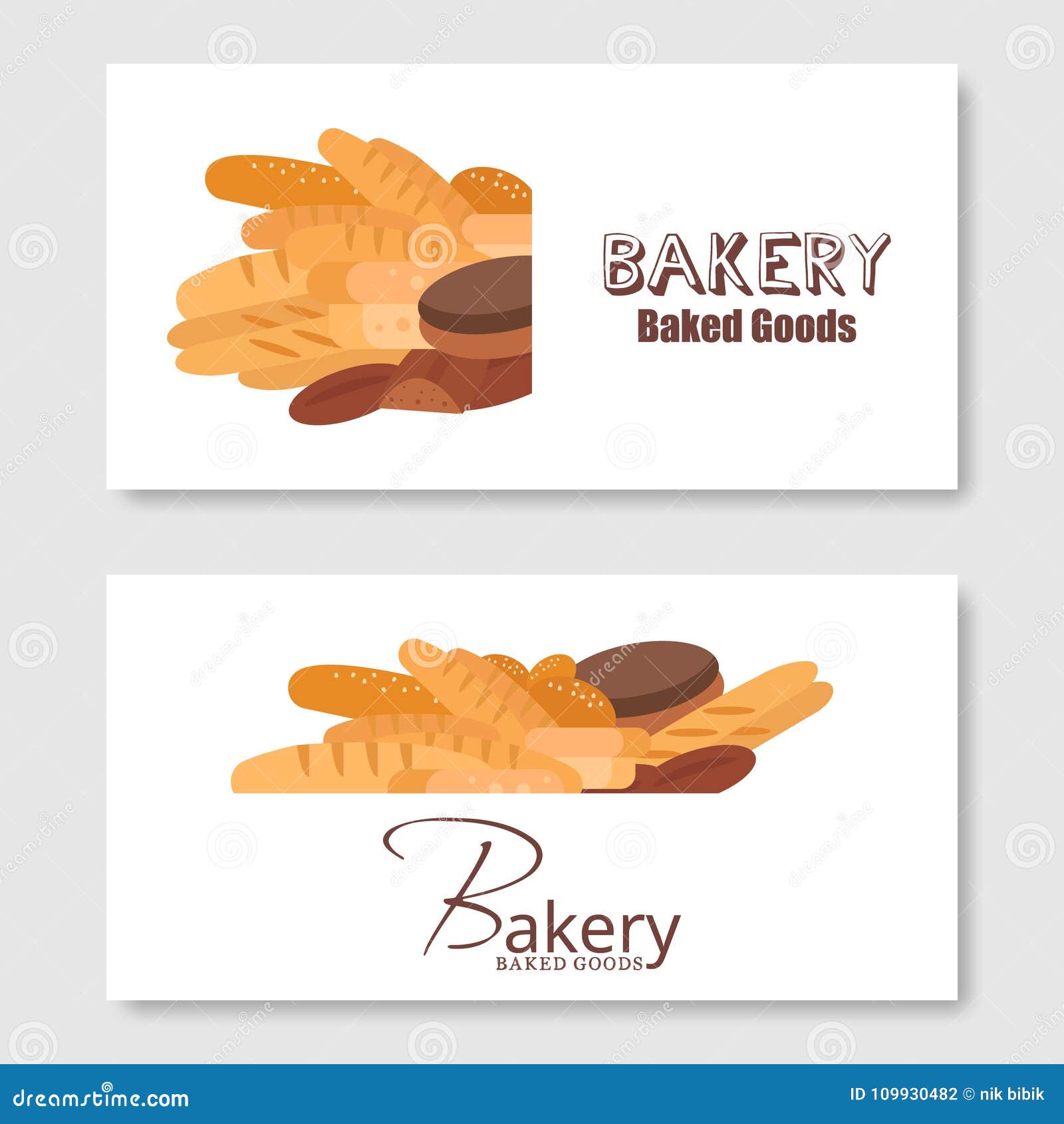 Bakery Flyer Background Vector Flat. Bread and Pastries Banner Set ...