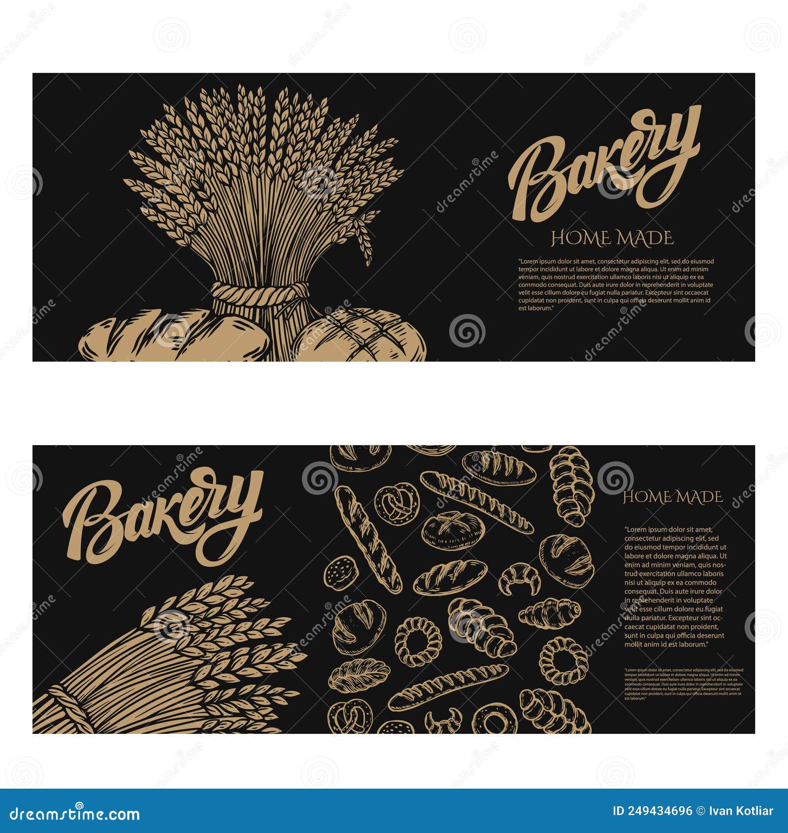 Bakery Flyer Template. Design Element For Package, Banner, Flyer, Card ...