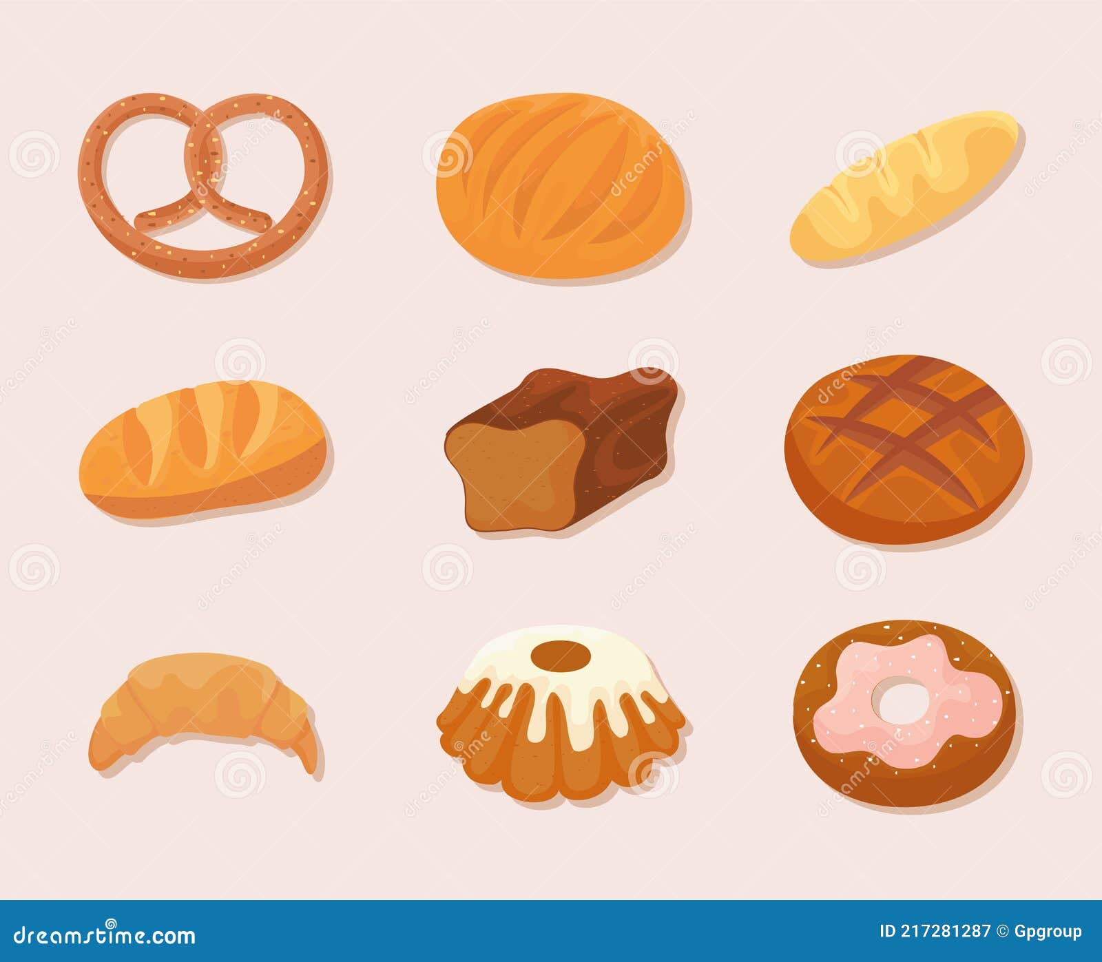 Bakery food icons stock vector. Illustration of glazed - 217281287