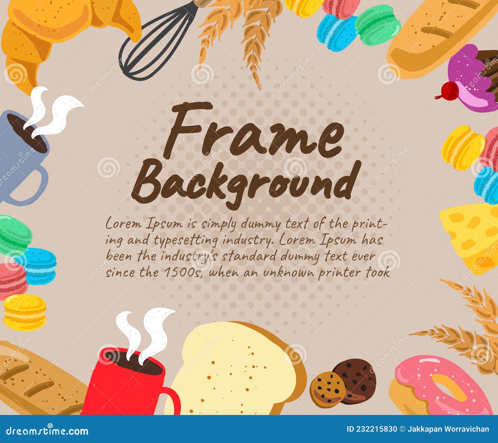 Bakery Frame Concept Illustration Vector Design 5 Stock Vector ...