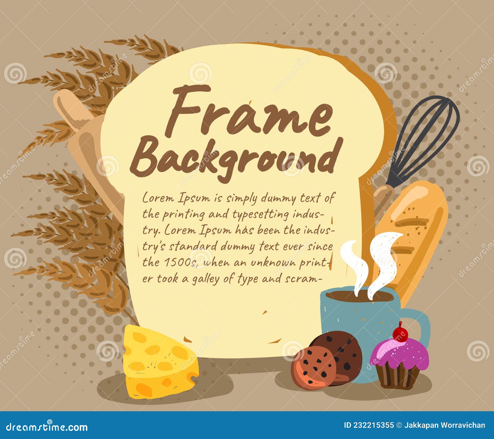 Bakery Frame Concept Illustration Vector Design 1 Stock Vector ...