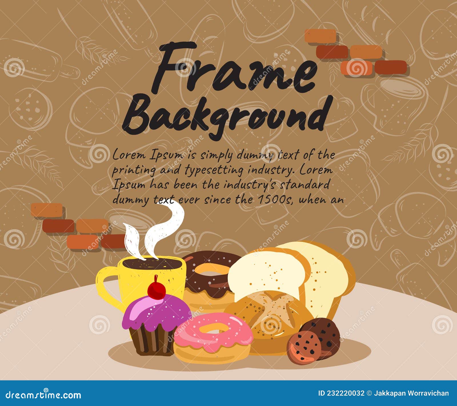 Bakery Frame Concept Illustration Vector Design 10 Stock Vector ...