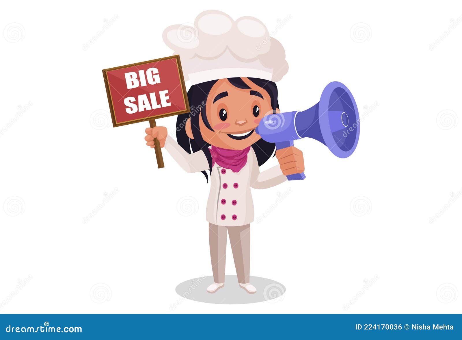 Bakery Girl Vector Cartoon Illustration Stock Vector - Illustration of ...