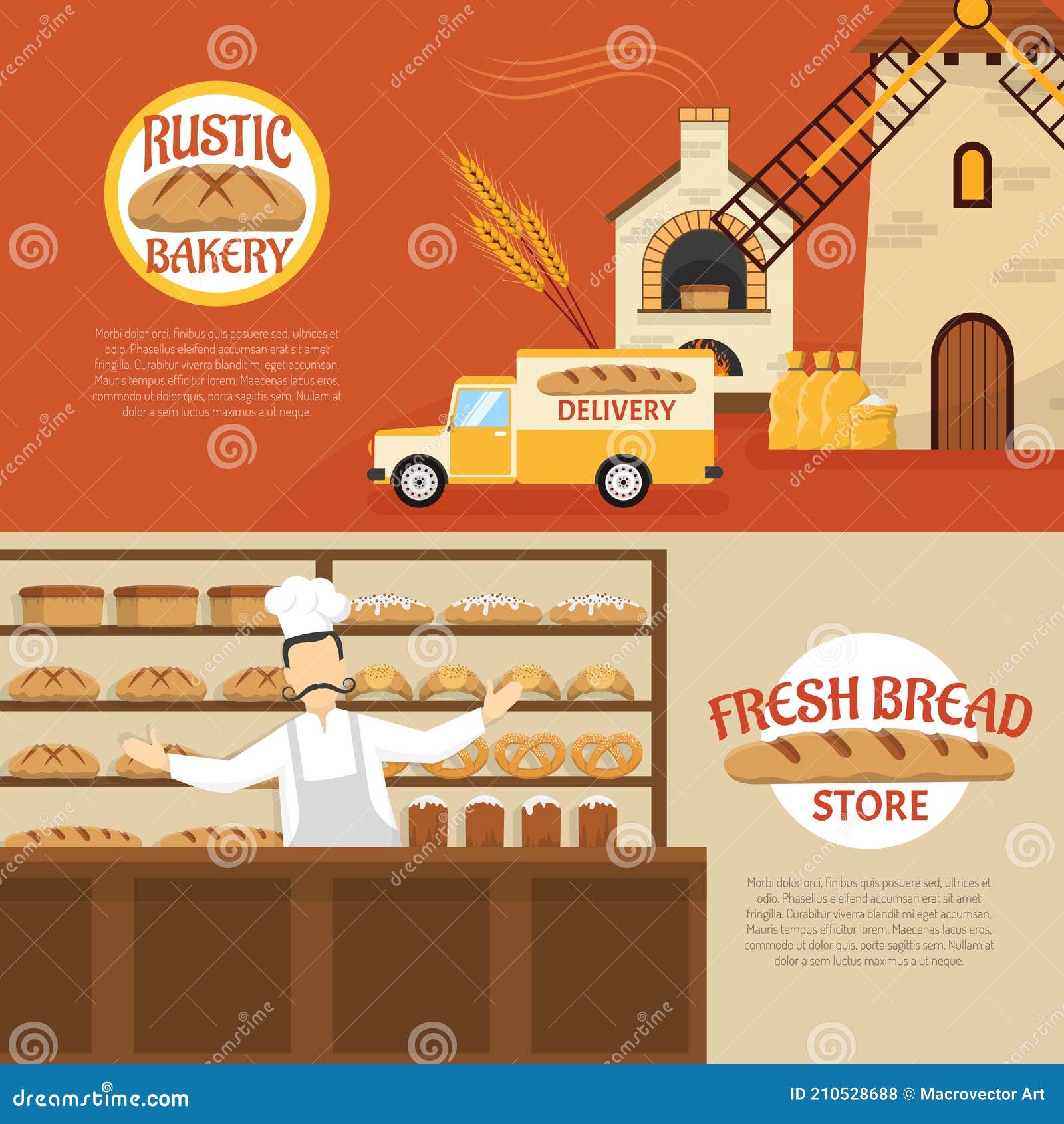 Bakery Horizontal Banners stock vector. Illustration of collection ...