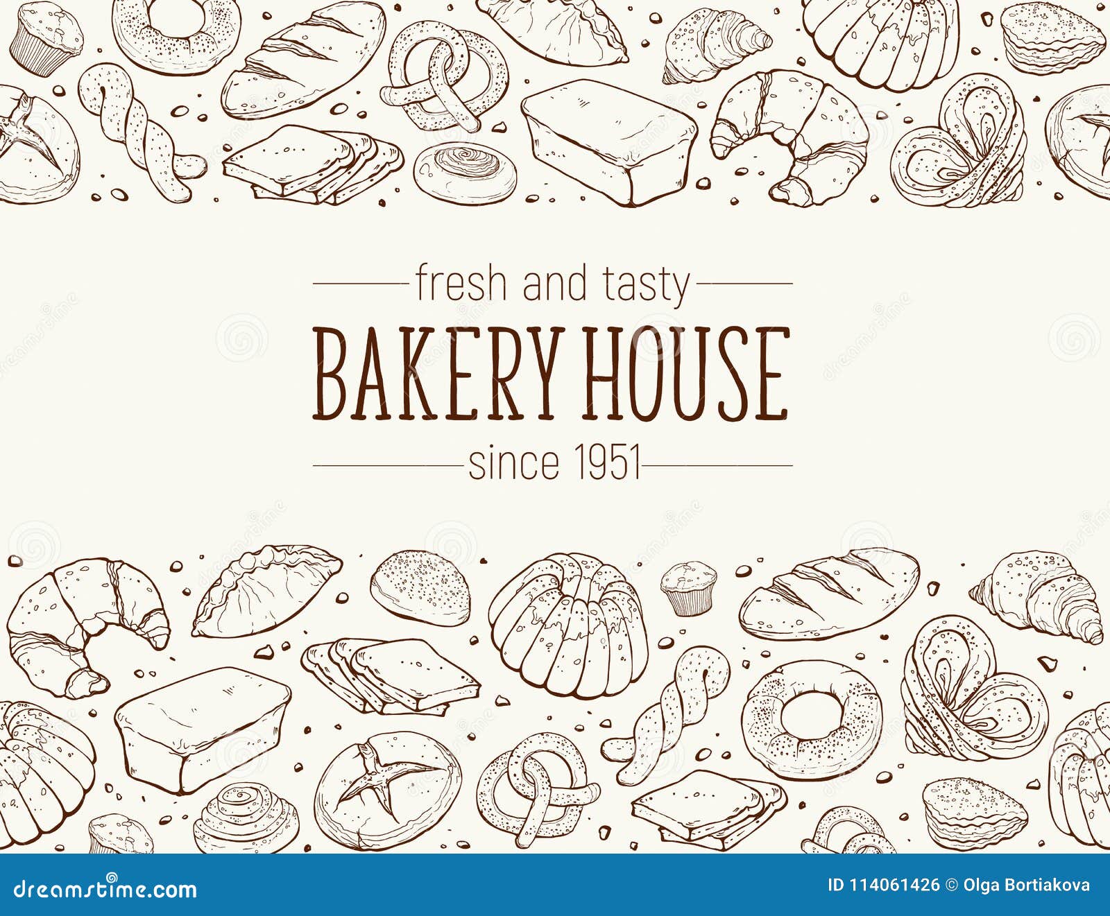 Fresh bread poster stock vector. Illustration of border - 114061426