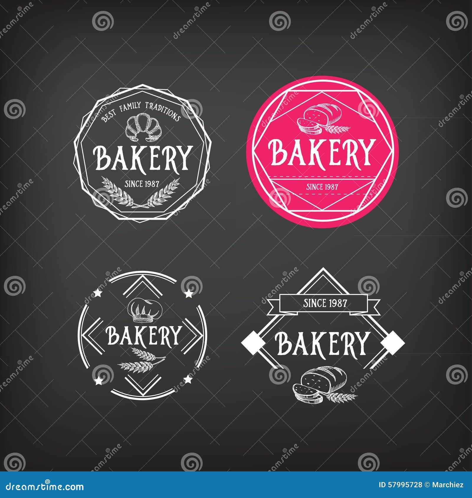 Bakery Icon Design. Menu Badge Vintage Stock Vector - Illustration of ...