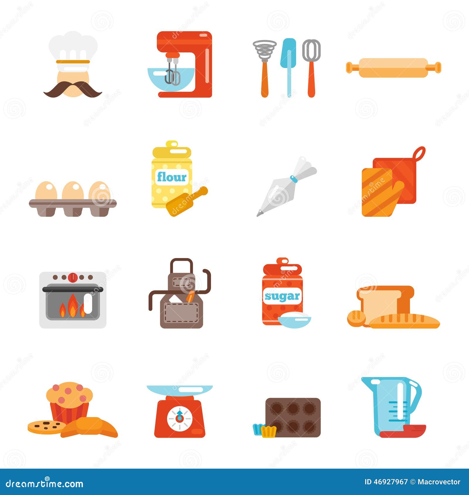 Bakery icon flat stock vector. Illustration of roller - 46927967