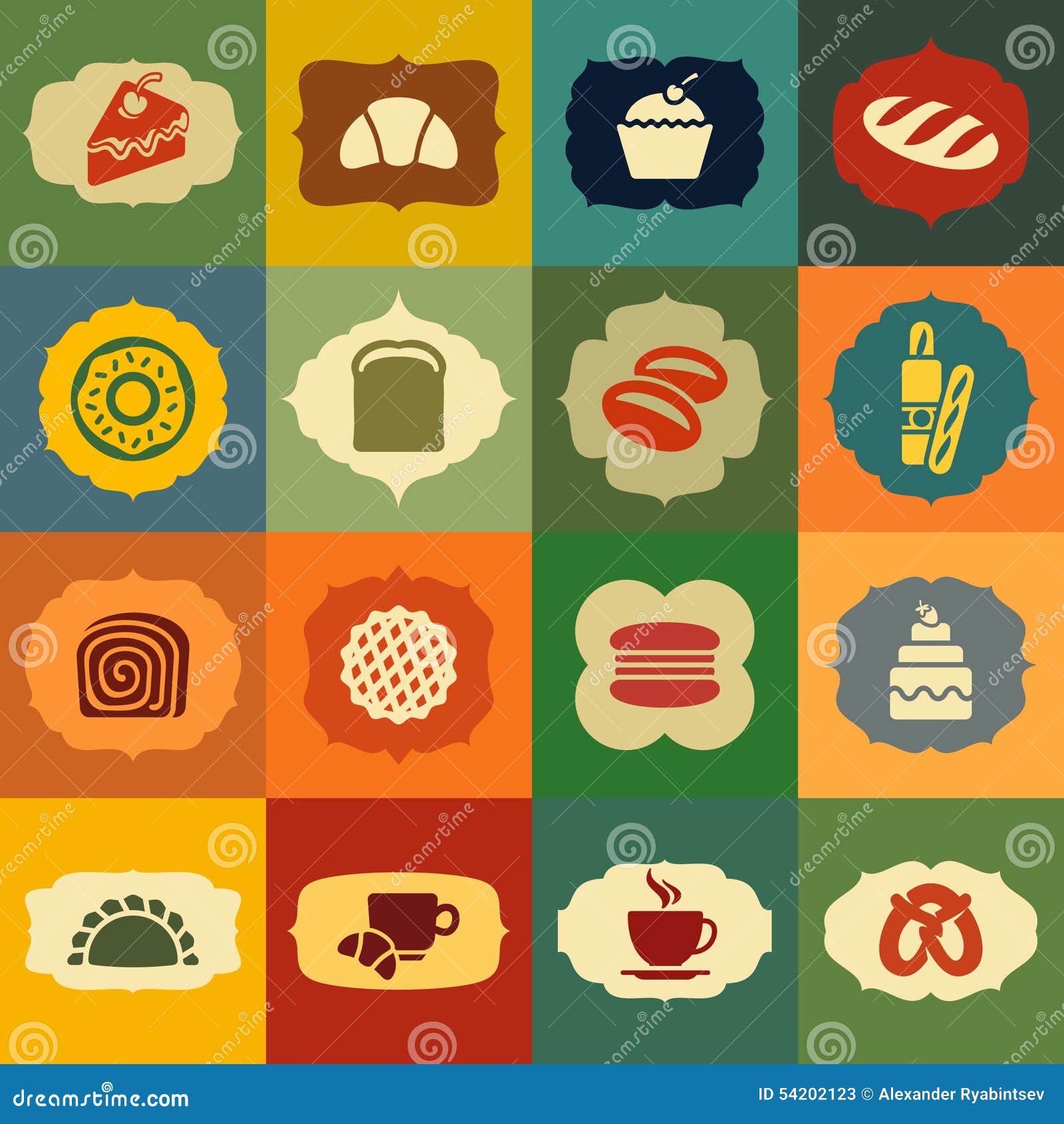 Bakery Icon Vector Set. Bakery Products Illustration Sign Collection ...