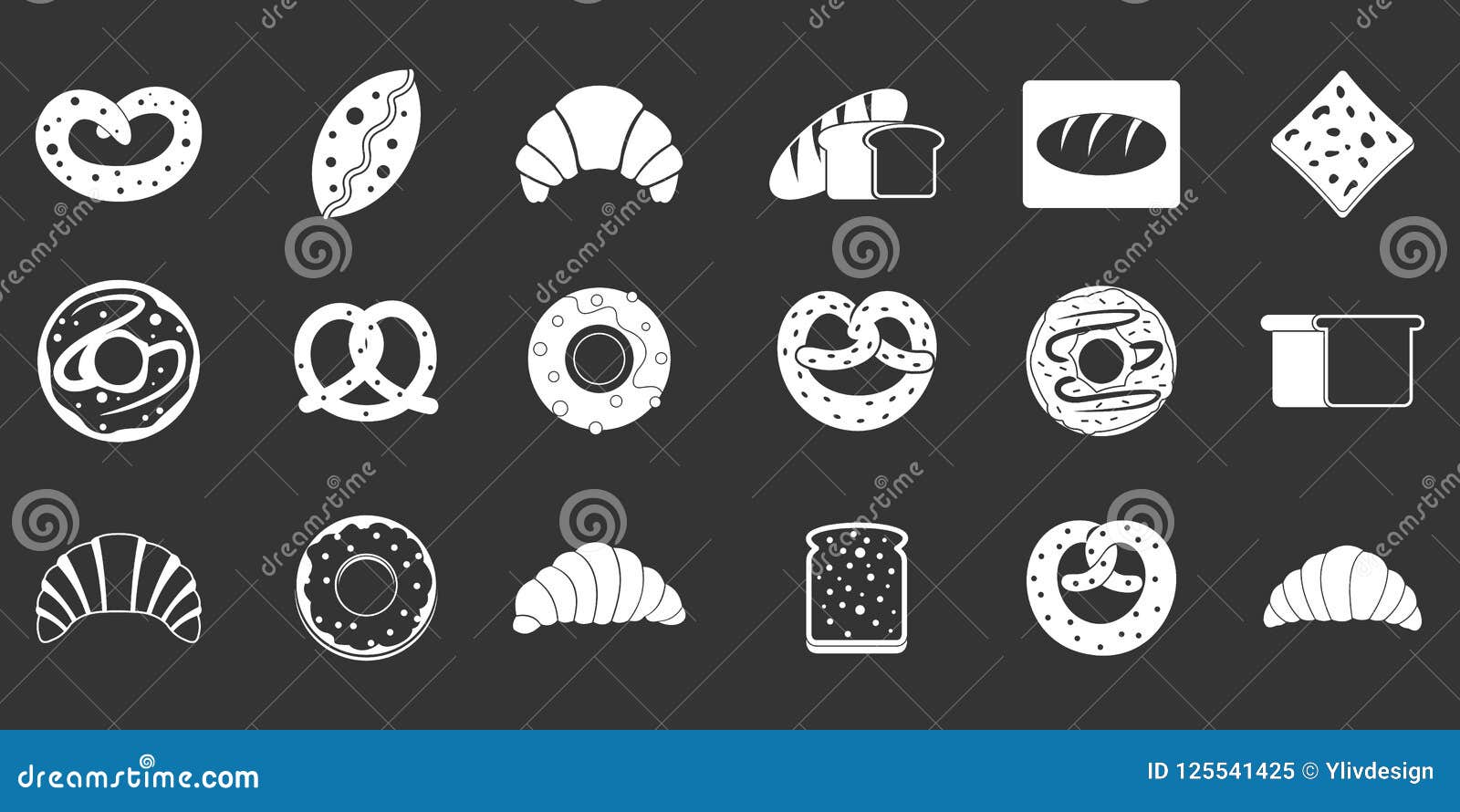 Bakery icon set grey stock illustration. Illustration of baking - 125541425