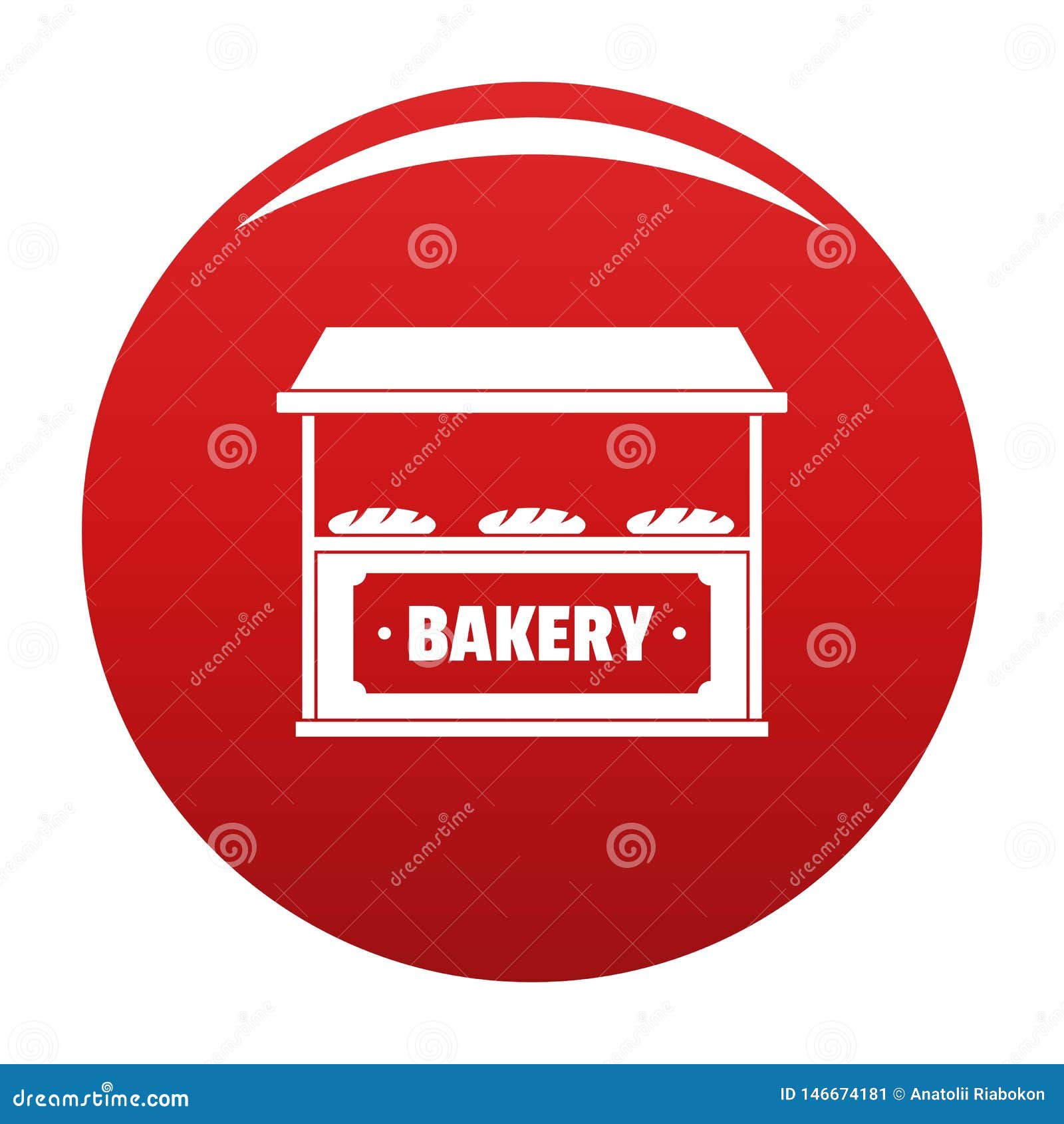 Bakery icon vector red stock vector. Illustration of storefront - 146674181