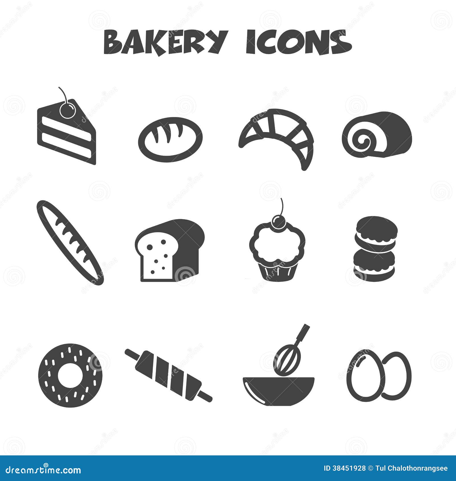 Bakery Icons In Round Frame Composition, Vector Illustration. Isolated ...