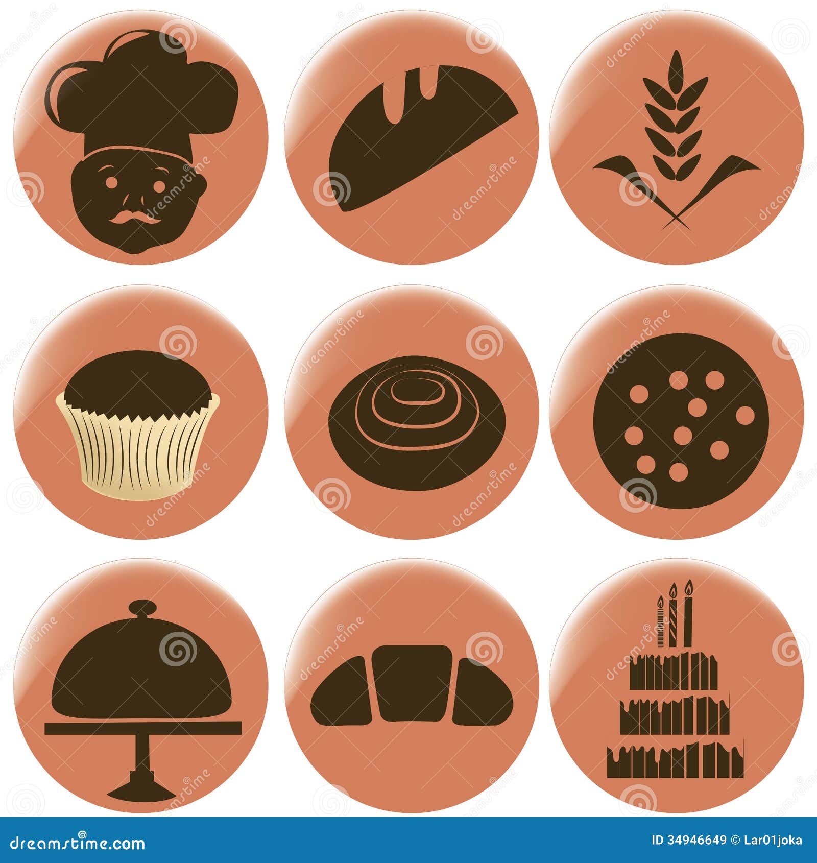Bakery icons stock illustration. Illustration of design - 34946649