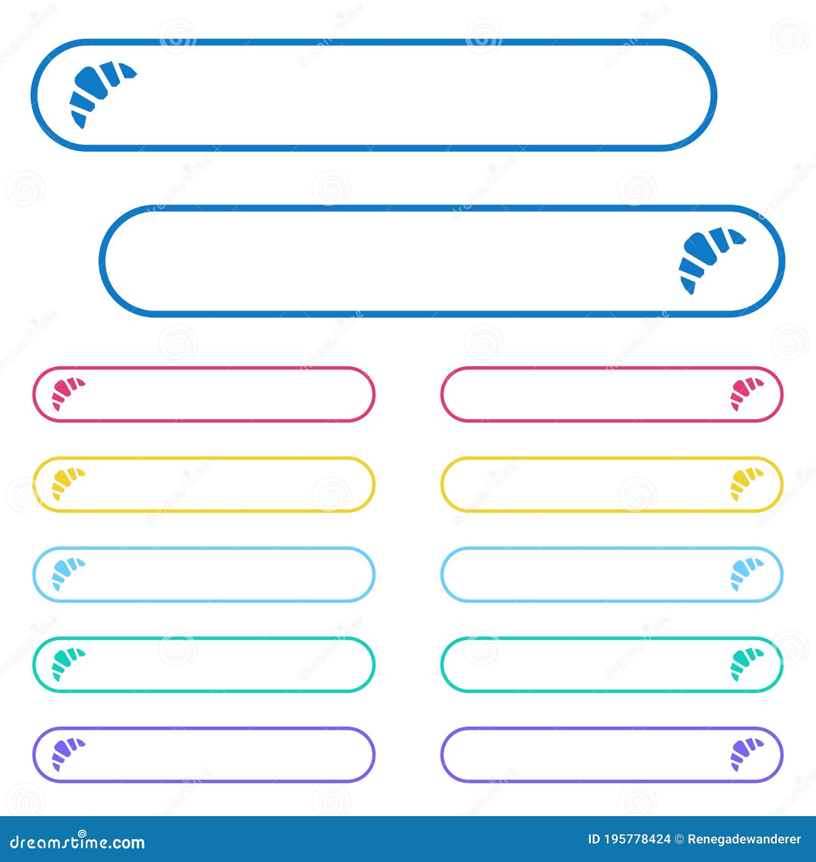 Bakery Icons In Rounded Color Menu Buttons Stock Vector Illustration