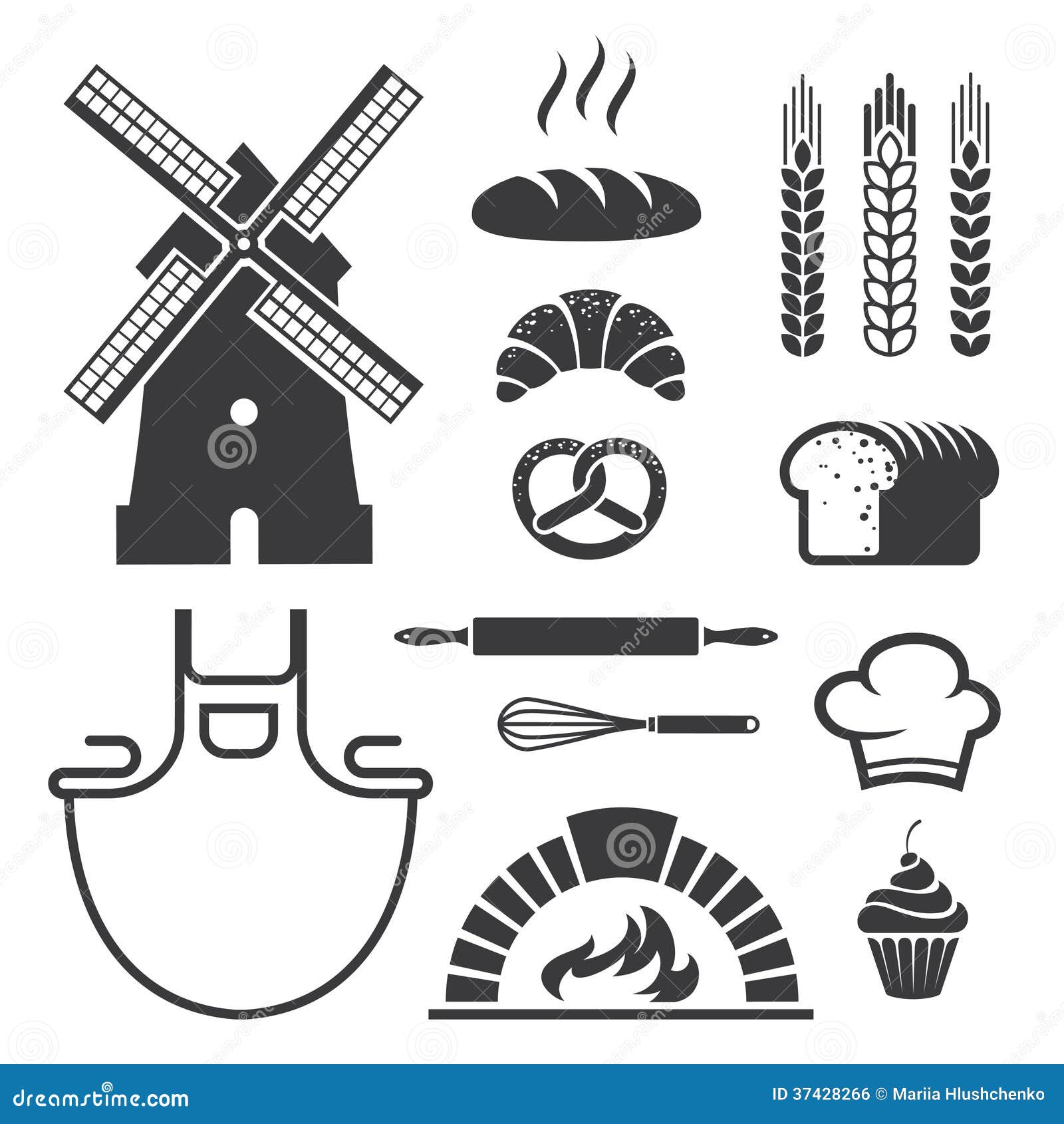 Bakery Icons And Symbols Vector Illustration | CartoonDealer.com #37428266
