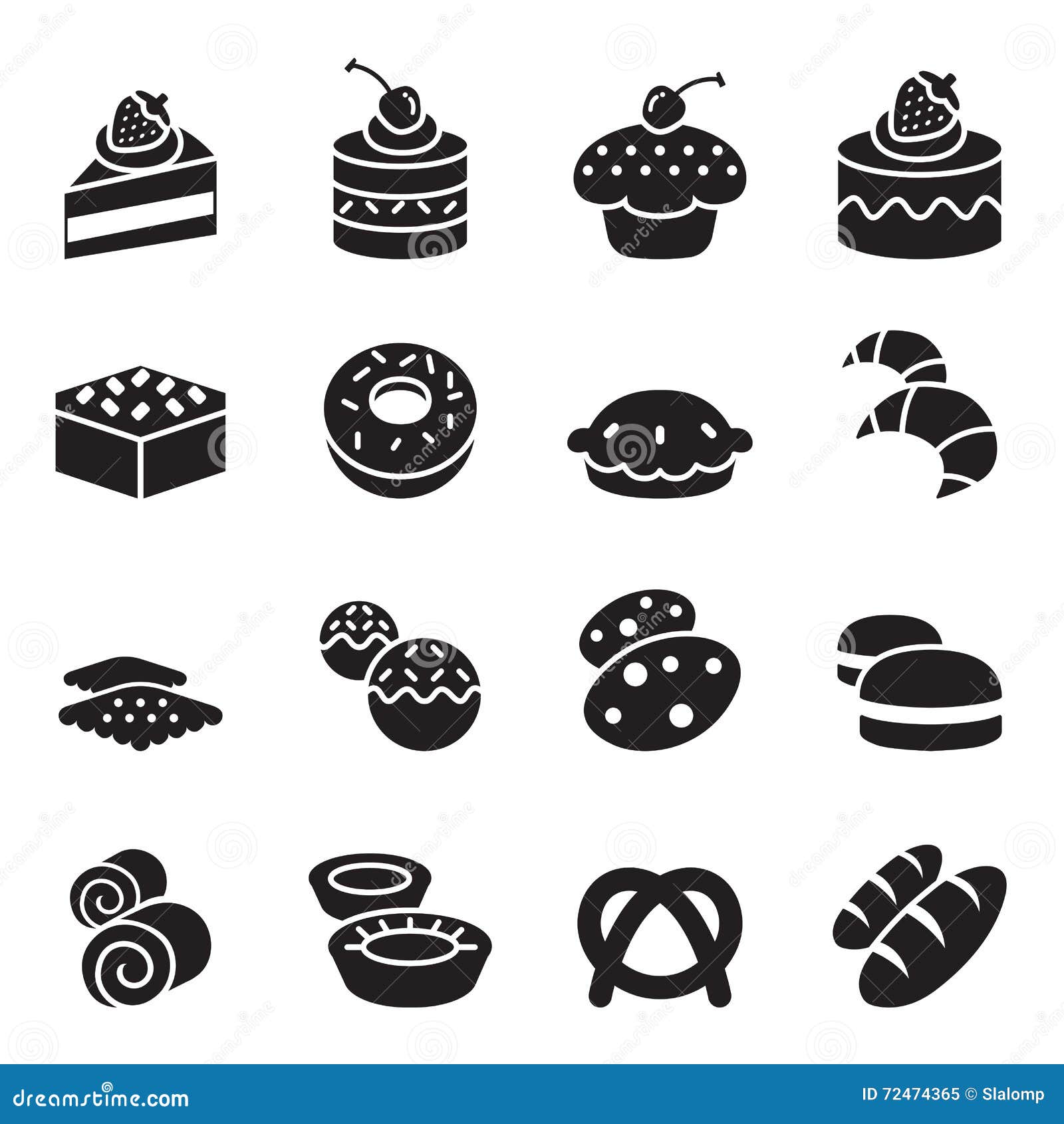 Bakery Icons In Round Frame Composition, Vector Illustration. Isolated ...