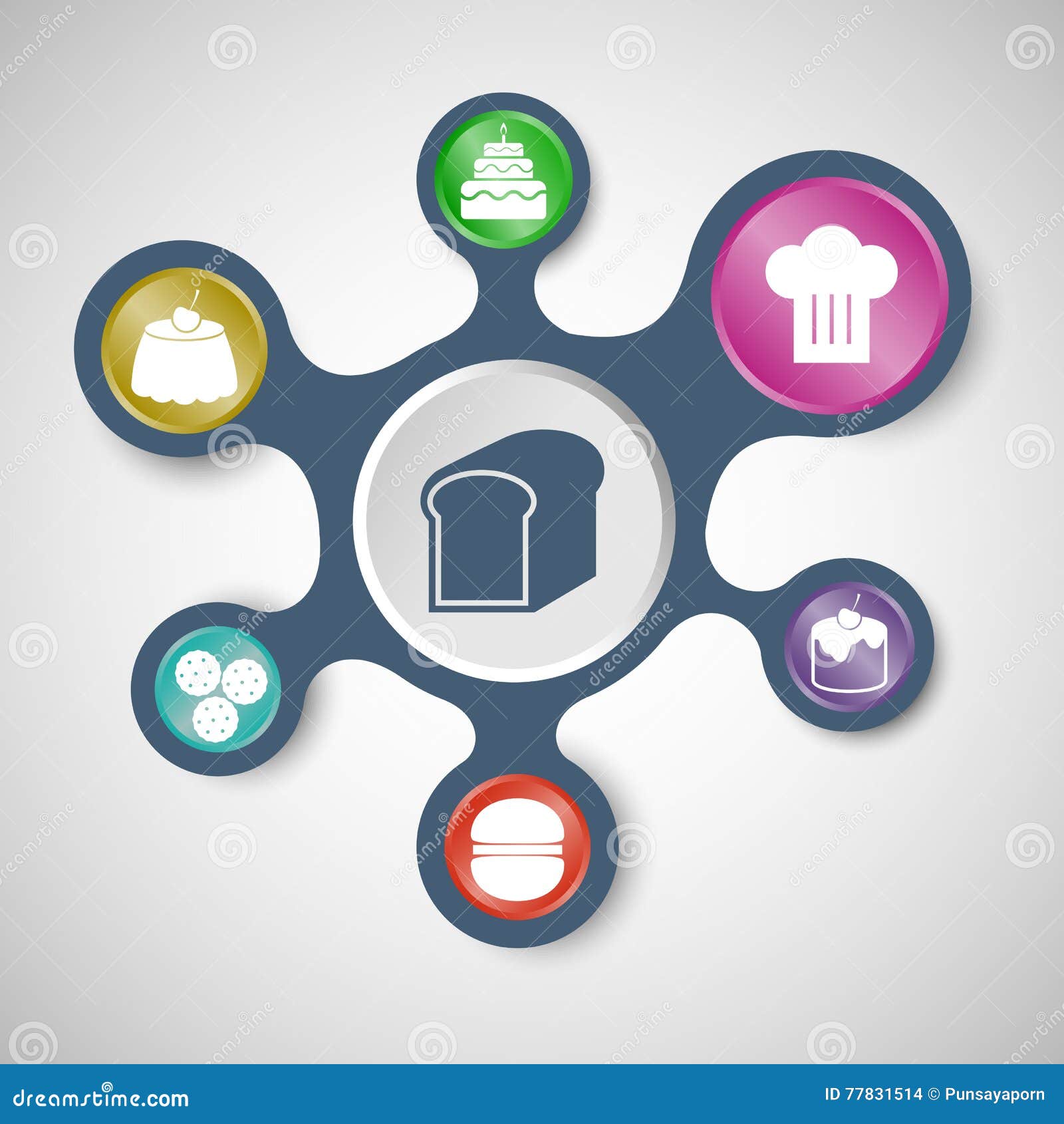 Bakery Infographic Templates with Connected Metaballs Stock Vector ...