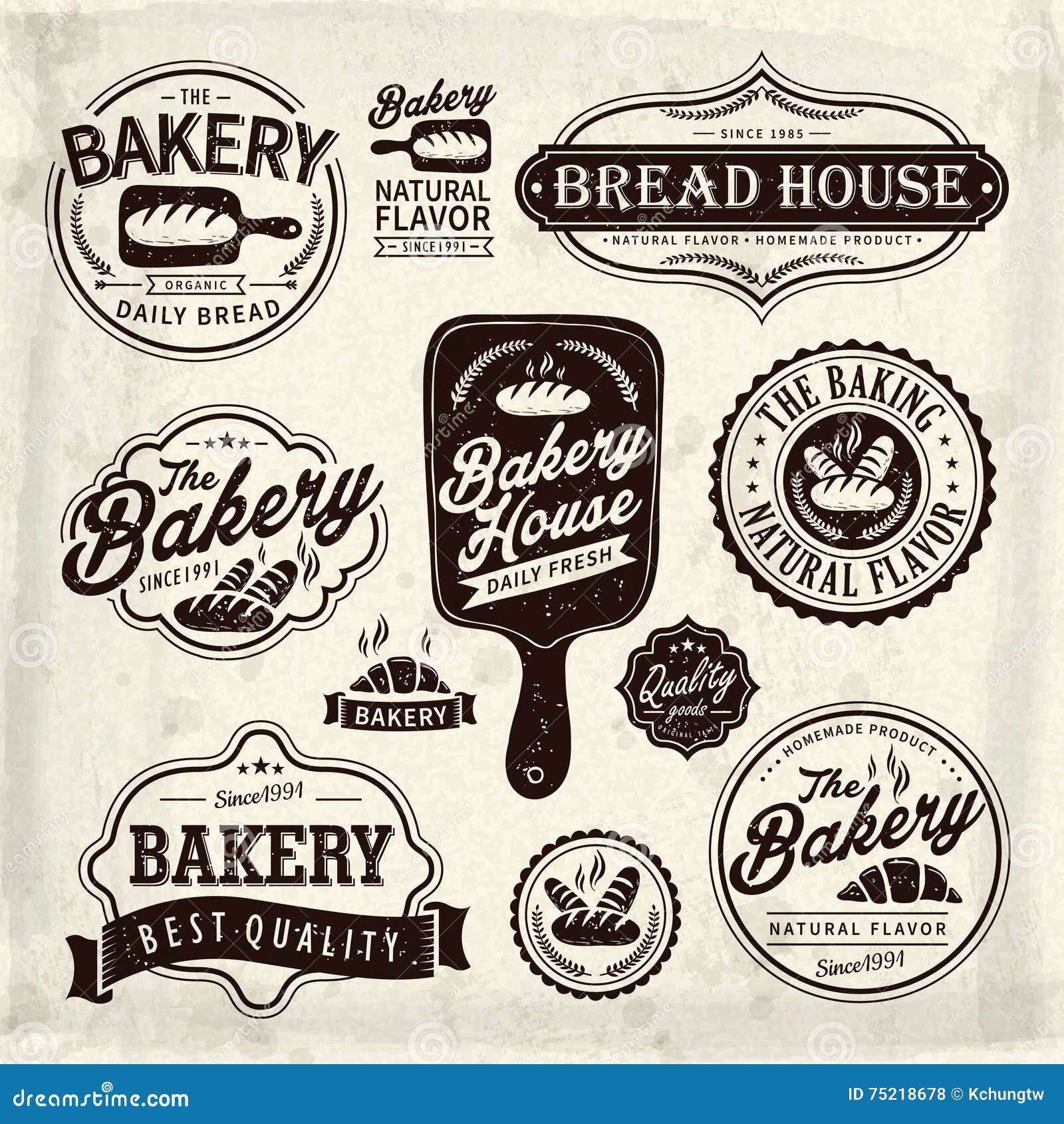 Bakery label design set stock illustration. Illustration of elegant ...