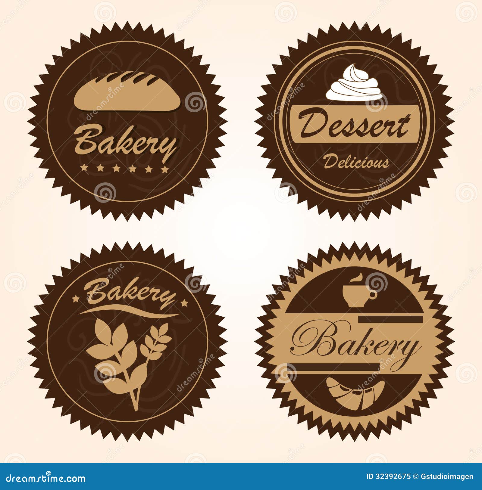 Bakery Labels Cartoon Vector | CartoonDealer.com #32392675