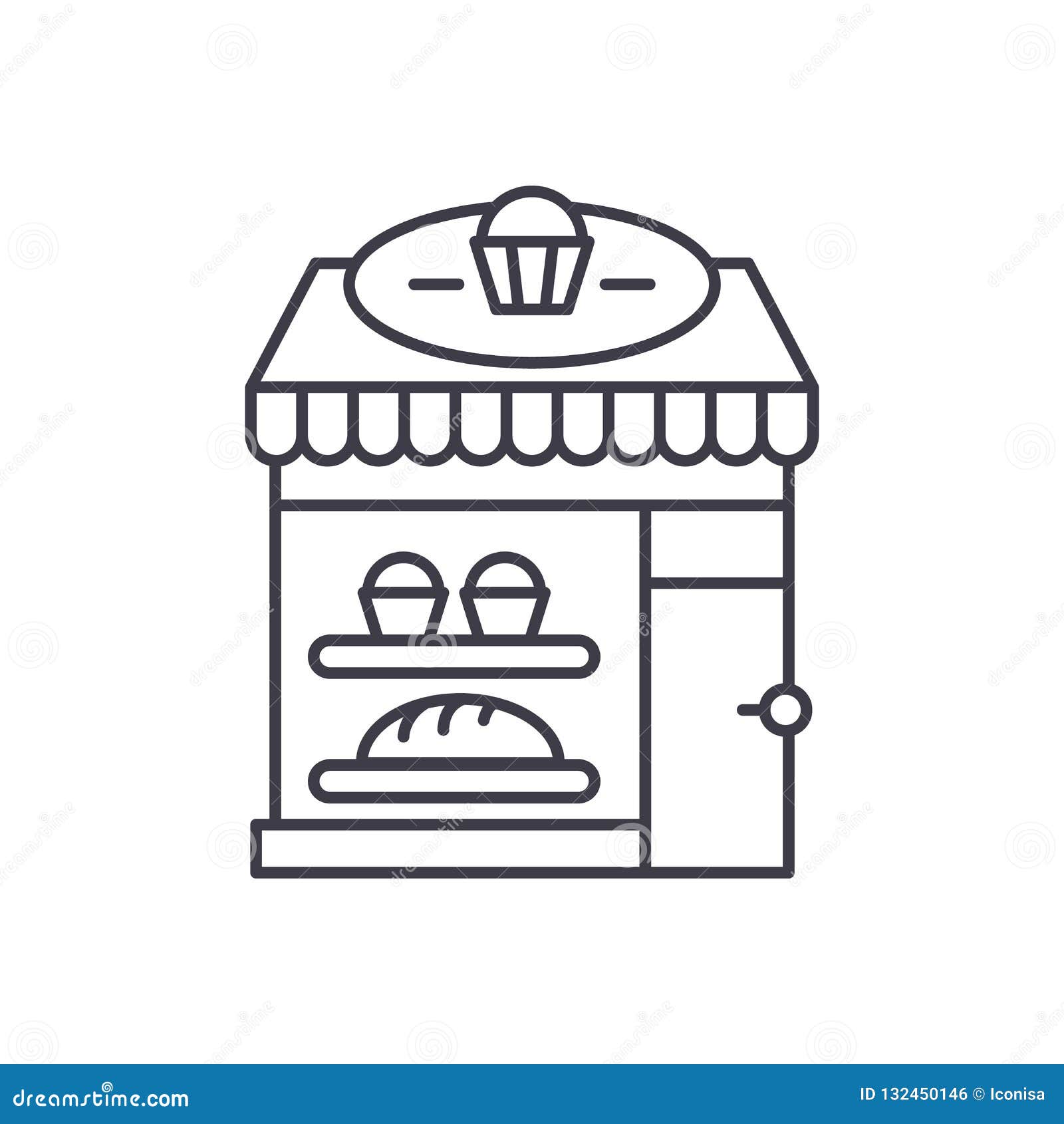 Bakery Line Icon Concept. Bakery Vector Linear Illustration, Symbol ...