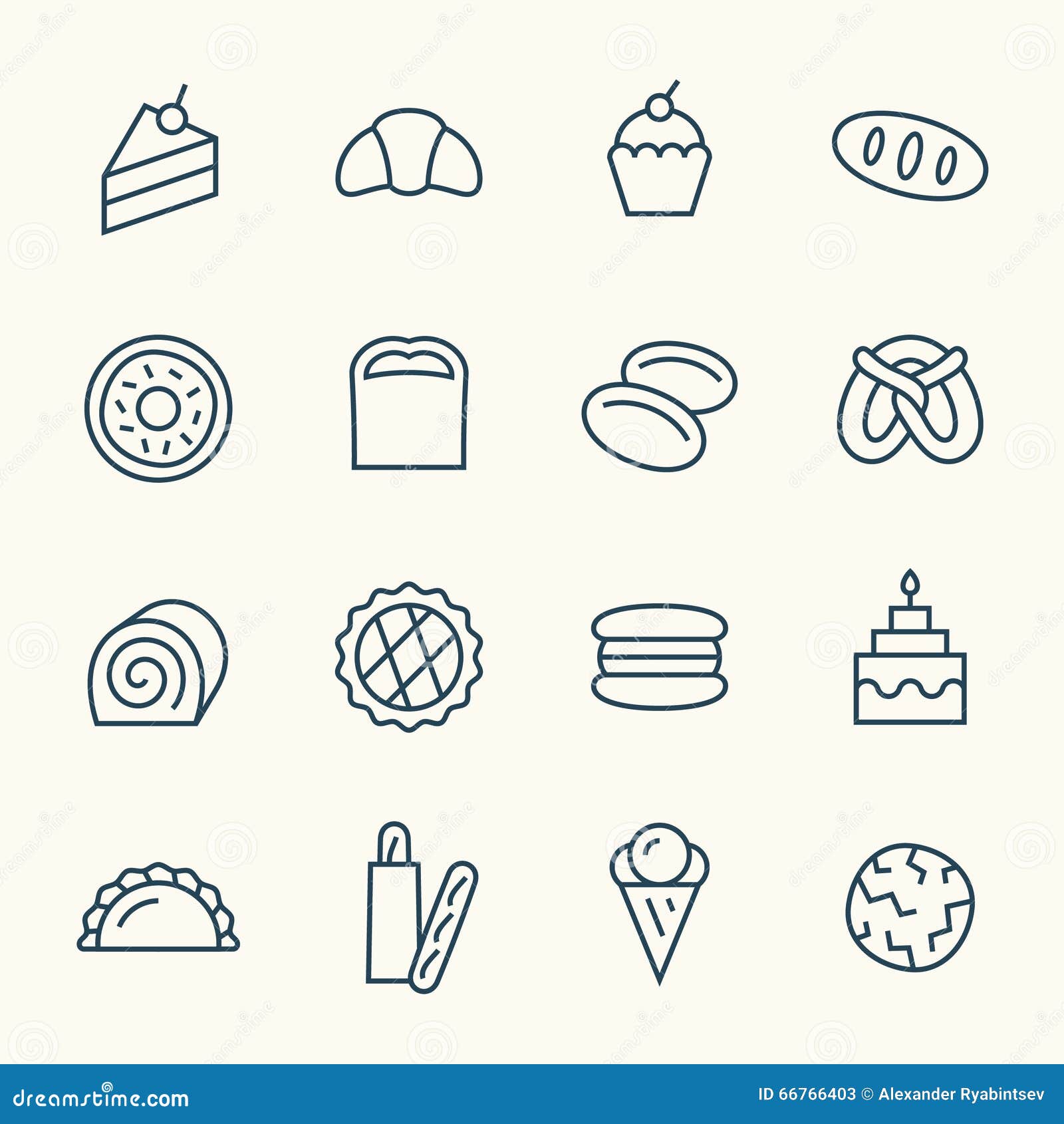 Bakery Line Icon Set, Bread Symbols Collection, Vector Sketches, Logo ...