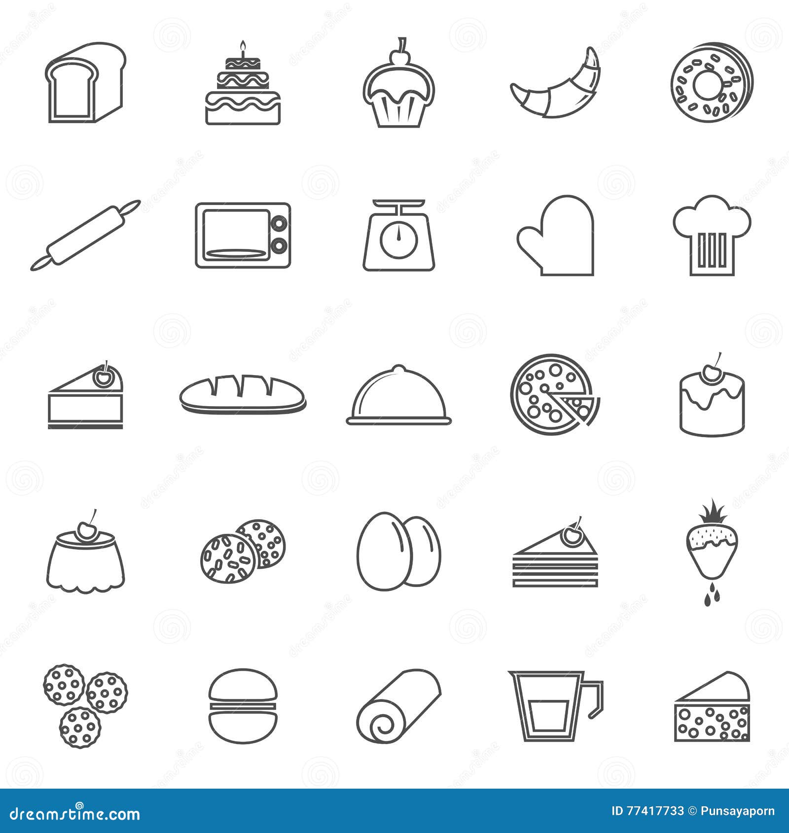 Bakery Line Icon Set, Bread Symbols Collection, Vector Sketches, Logo ...