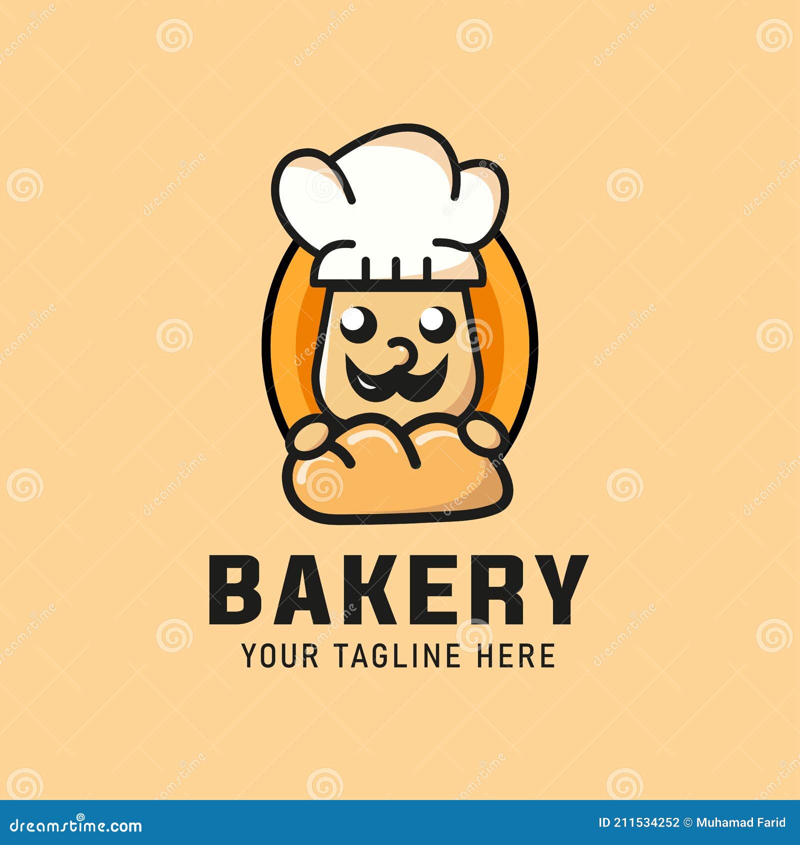 Bakery Mascot Character Logo Design Stock Illustration - Illustration ...