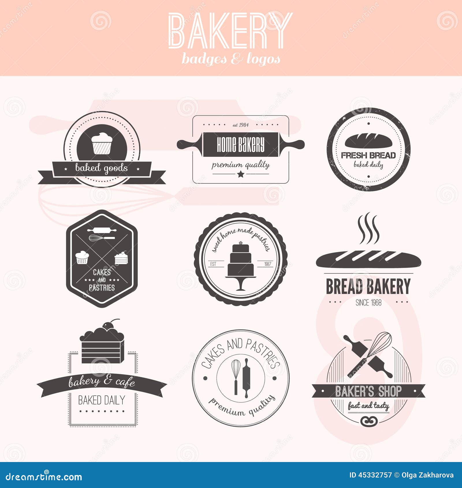 Bakery Logos stock vector. Illustration of cook, graphic - 45332757