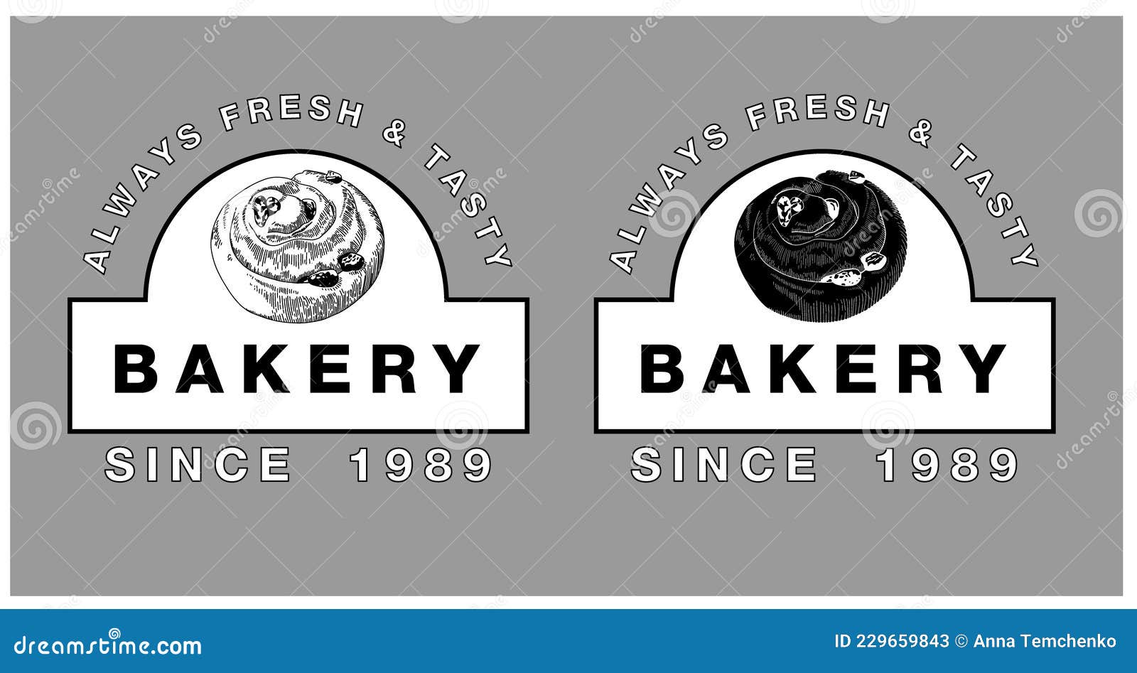 Set Of Bakery Logos. Baking And Pastries Labels. Cartoon Vector ...