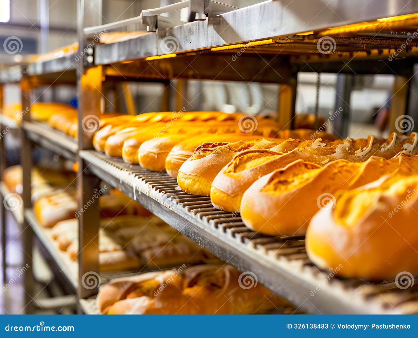 A Bakery with Many Baked Goods on the Racks Stock Image - Image of tray ...