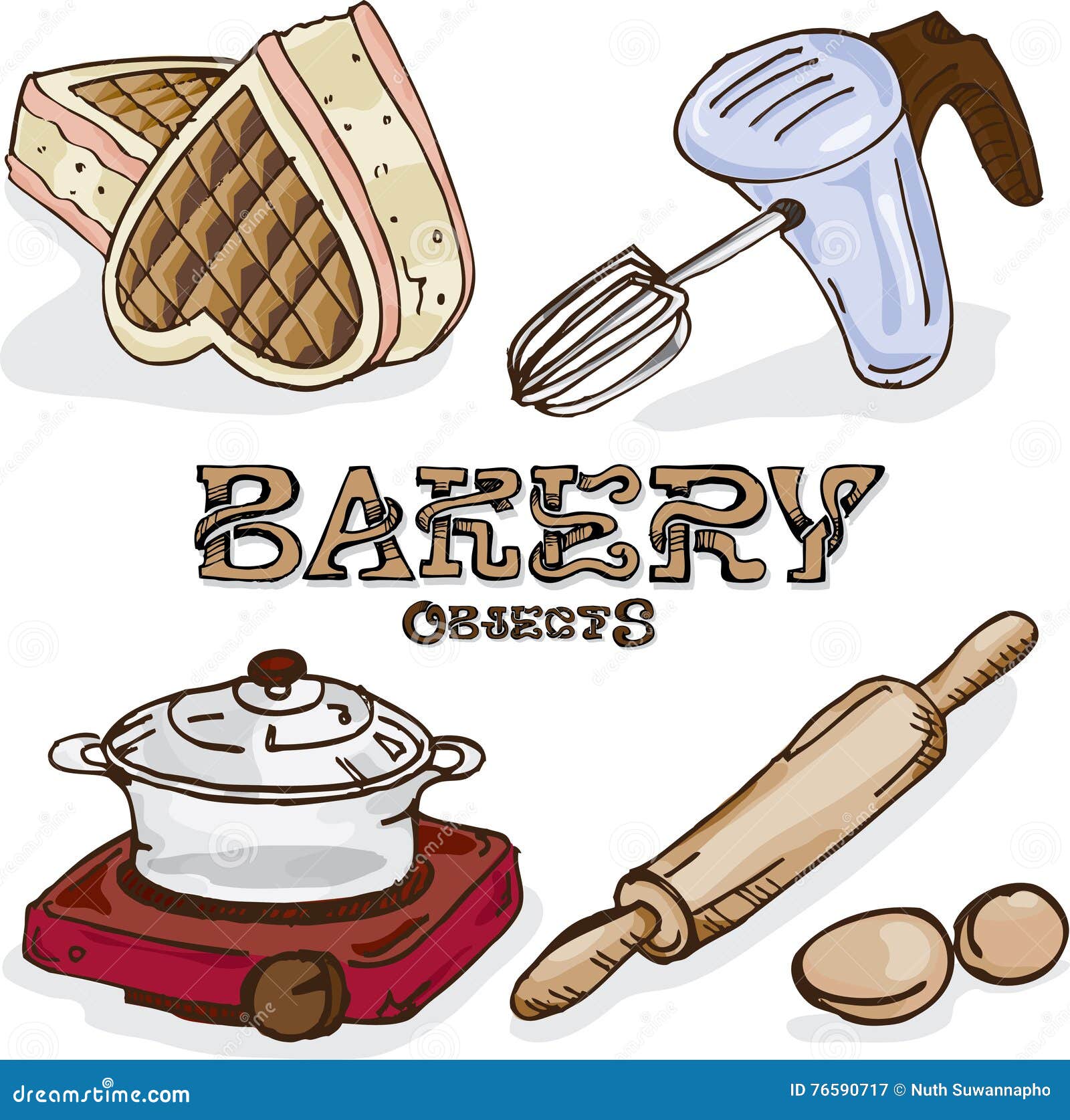 Bakery objects stock vector. Illustration of icons, objects - 76590717