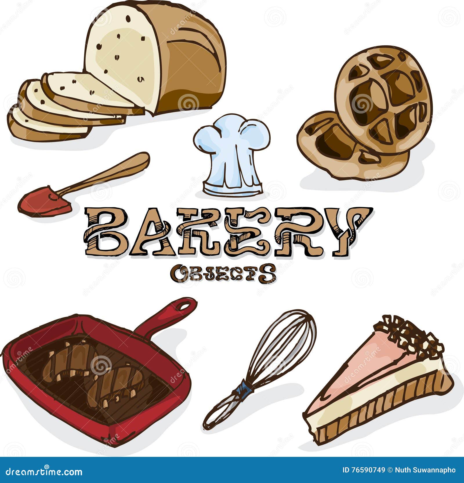 Bakery objects stock vector. Illustration of design, icons - 76590749