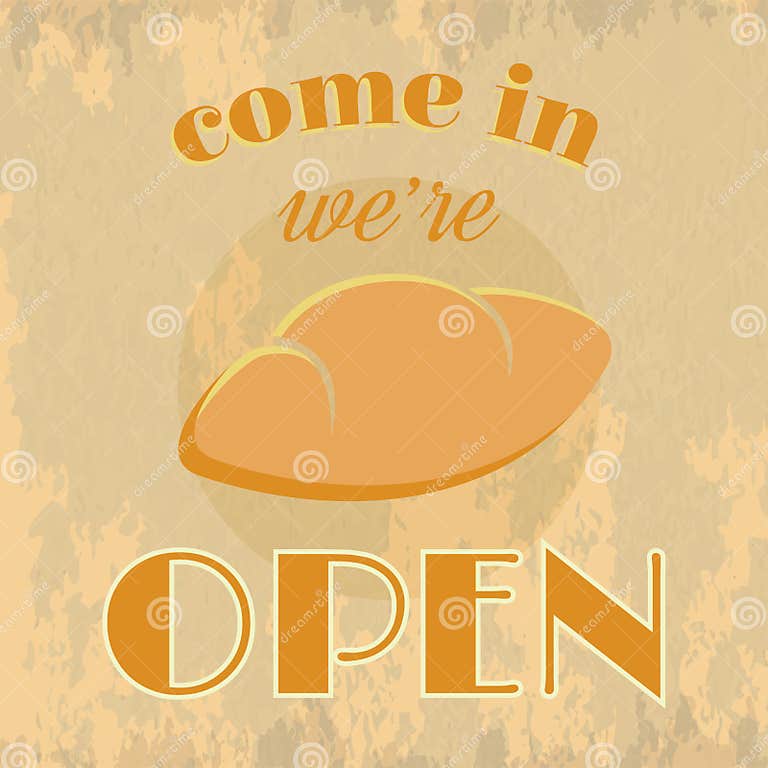 Bakery Open Sign. Vector Illustration Decorative Design Stock ...