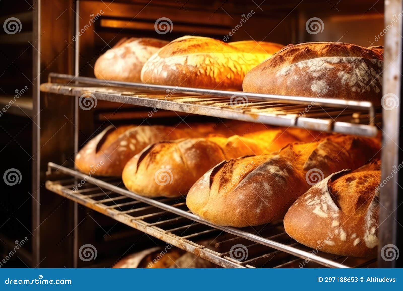 A Bakery Oven with Fresh Bread Stock Image - Image of artisan, kitchen ...