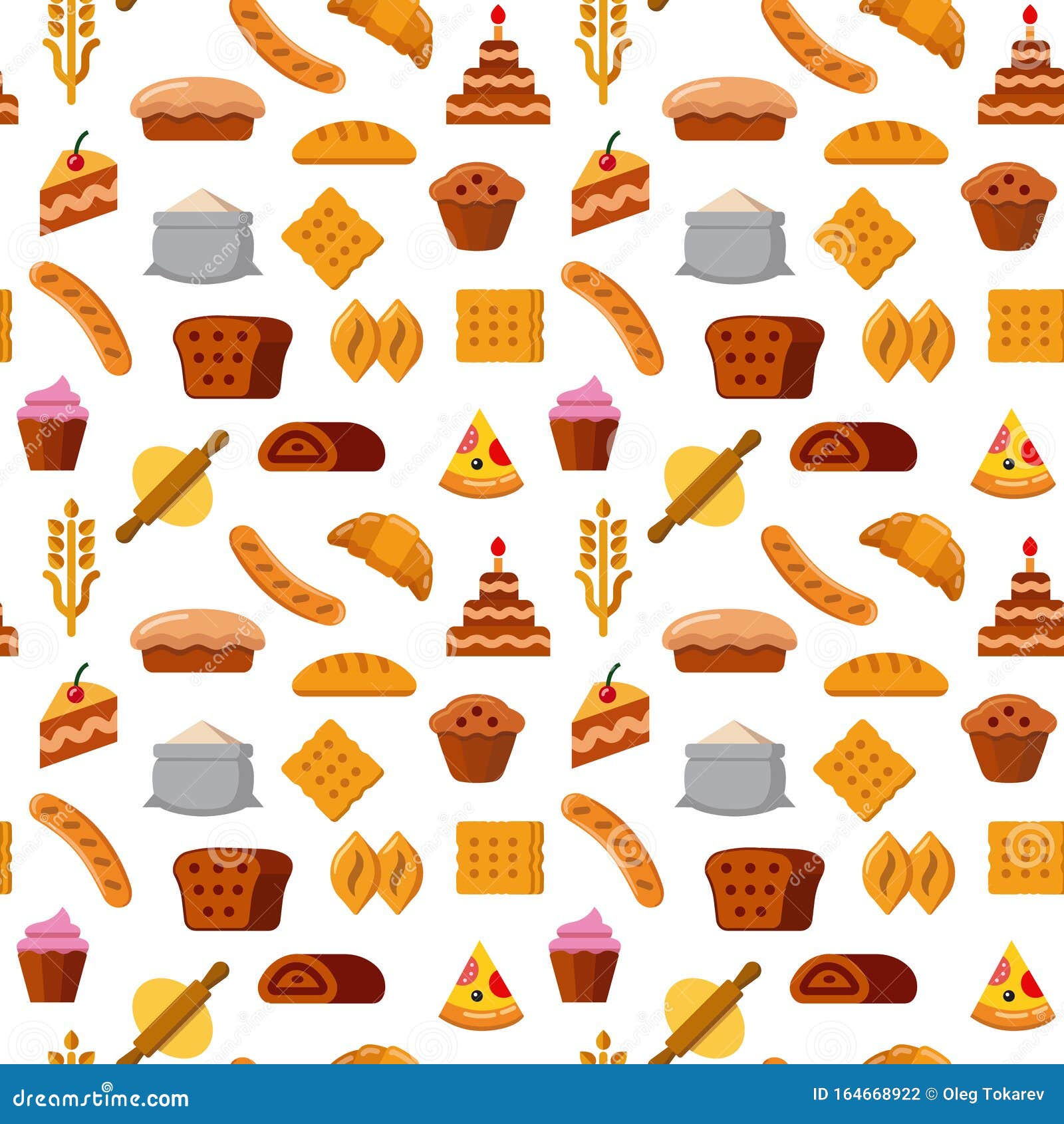 Bakery pattern stock vector. Illustration of cook, patty - 164668922