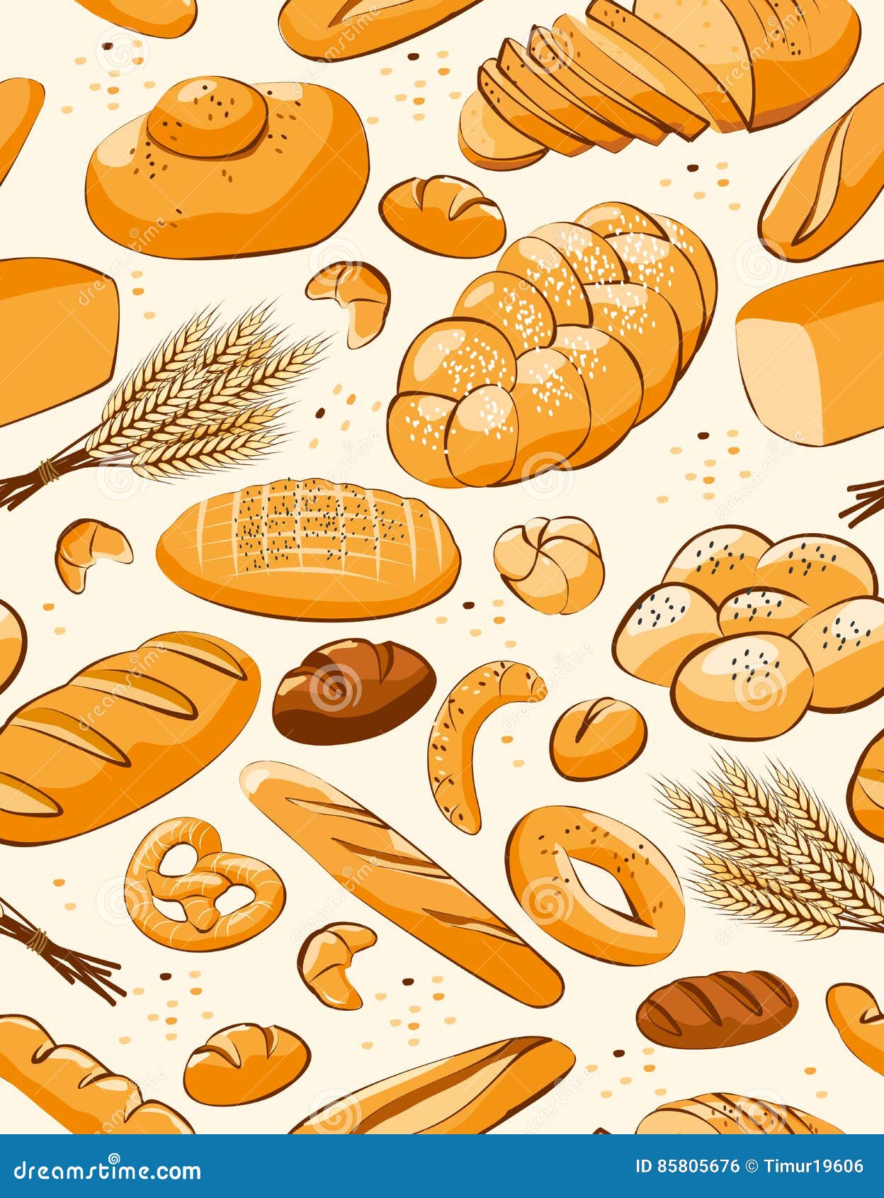 Bakery pattern stock vector. Illustration of morning - 85805676