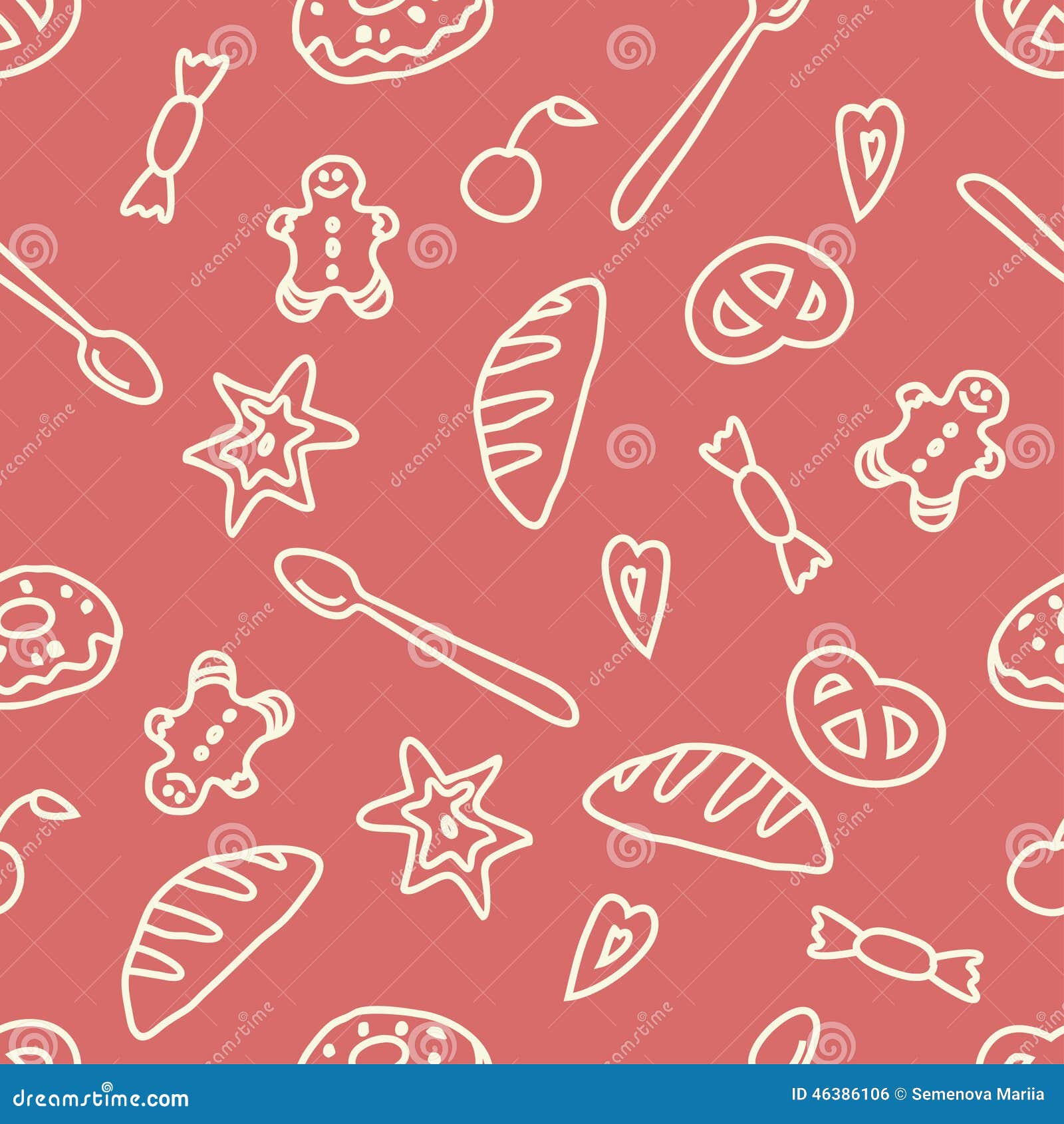 Bakery pattern stock vector. Illustration of background - 46386106