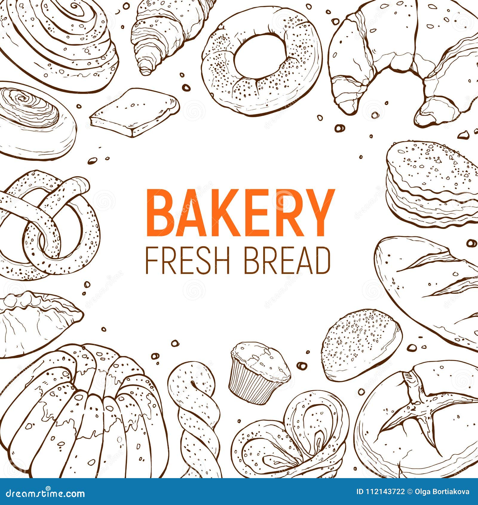 Bakery poster template stock vector. Illustration of doodle - 112143722