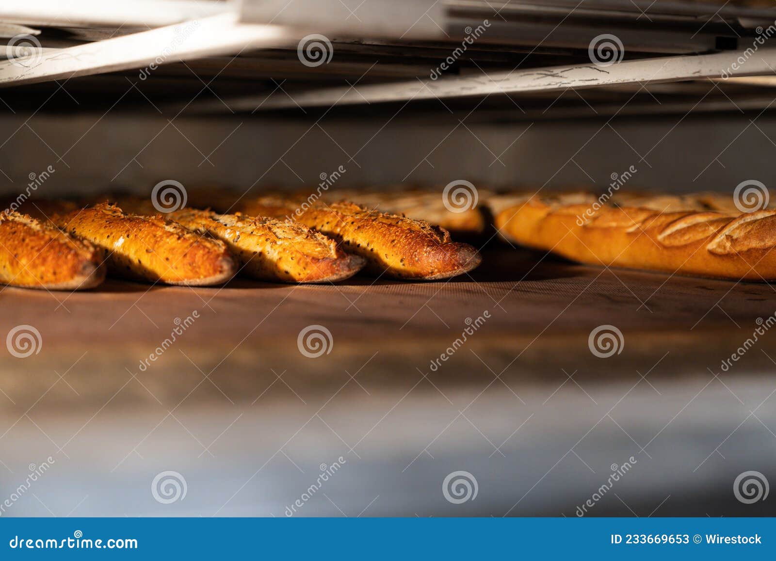 Bakery Preparing and Selling Tasty Breads Stock Image - Image of ...