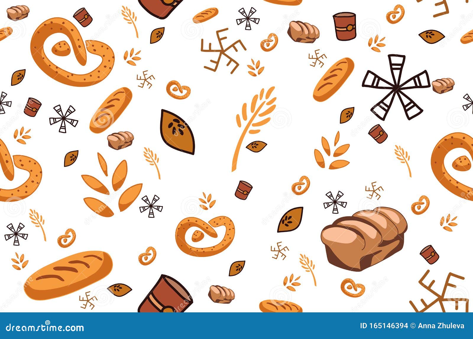 Bakery Products, Baking Print. Pastry Vector Seamless Pattern Stock ...